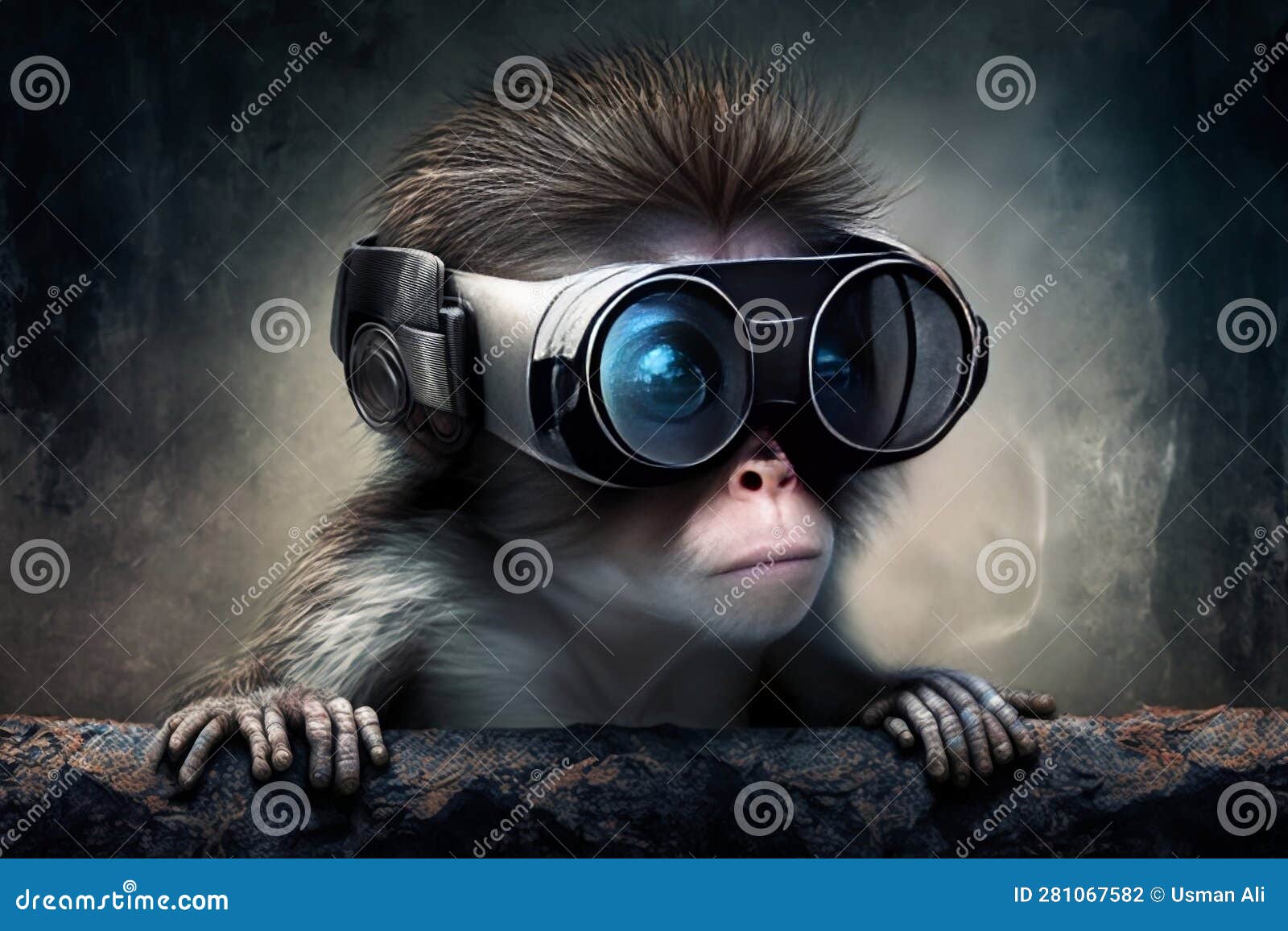 Monkey Explores Futuristic Metaverse Using VR Headset in Virtual World ...