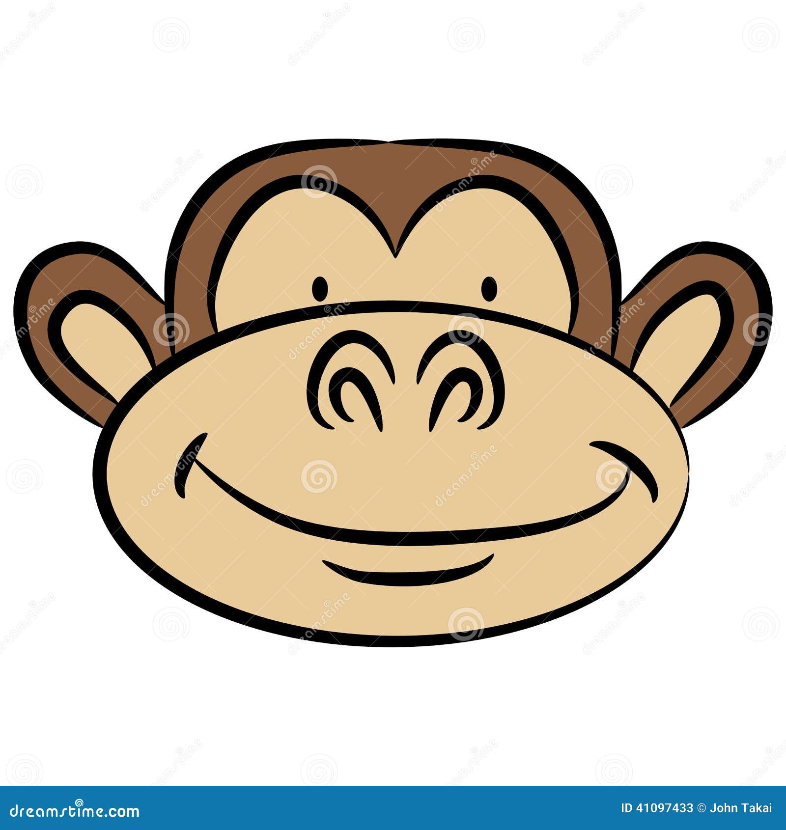 Monkey a face ilustração do vetor. Ilustração de marrom - 41097433