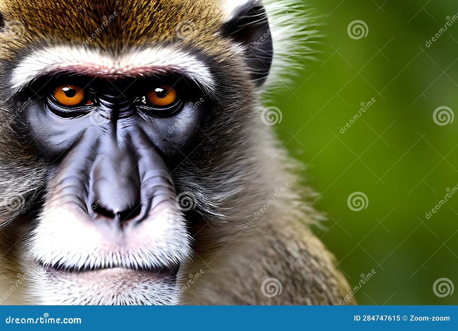 Monkey Face with Copy Space Stock Illustration - Illustration of close ...