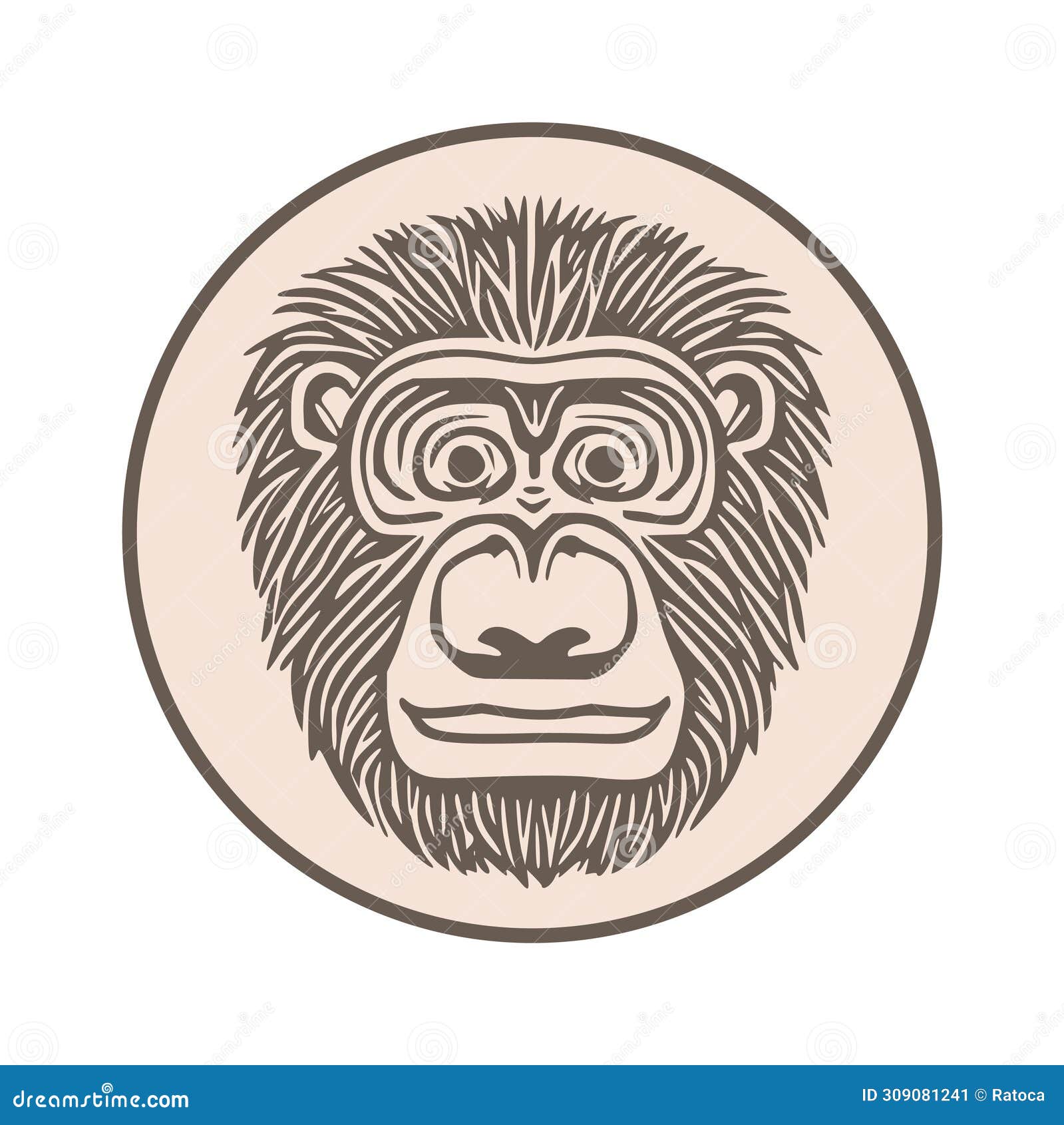 Monkey face design stock vector. Illustration of animal - 309081241