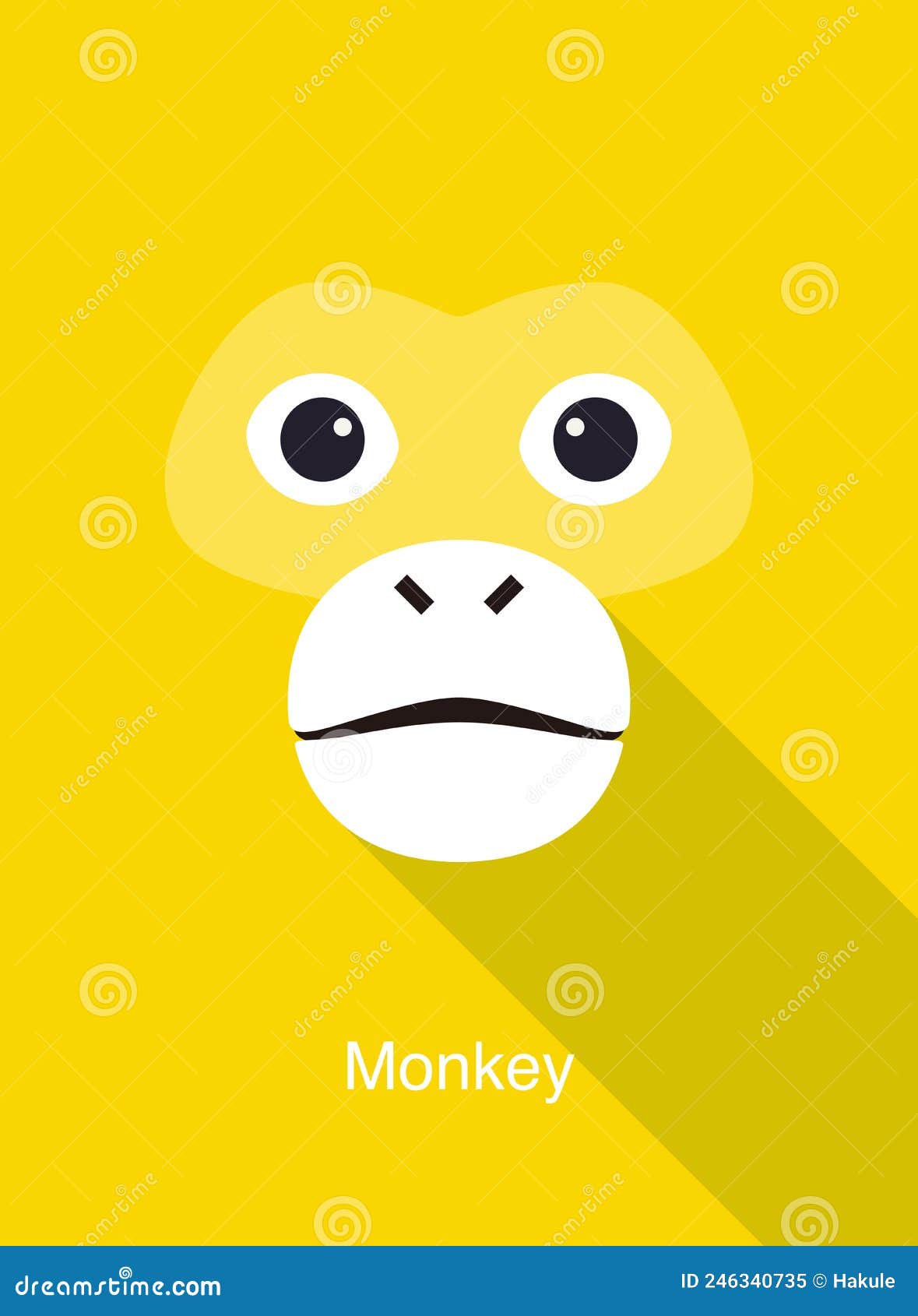 Monkey Face Flat Icon Design. Animal Icons Series, Vector Illustration ...