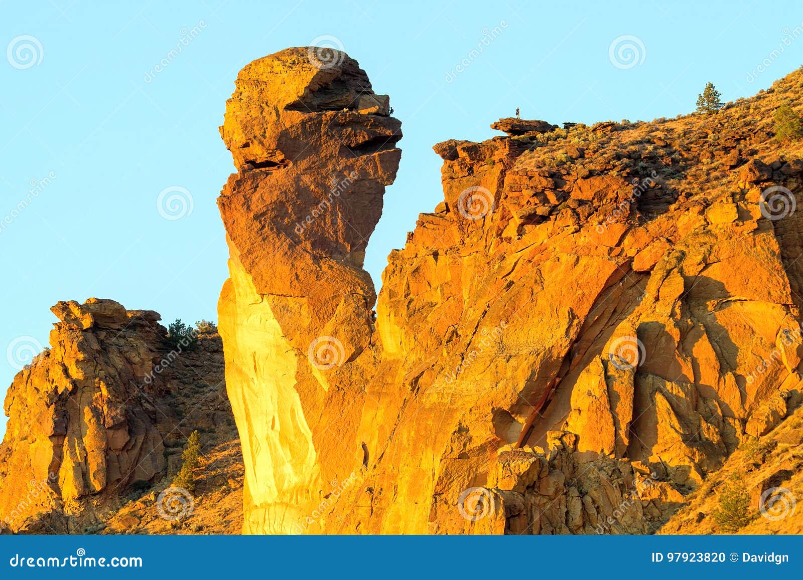 Monkey Face Pillar at Smith Rock in Central Oregon Stock Photo - Image ...