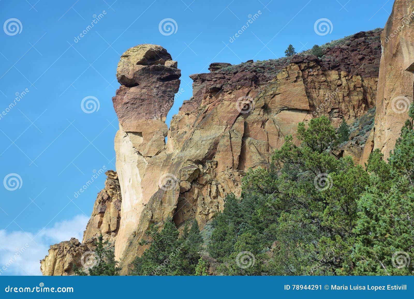 Monkey Face Rock Formation At Smith Rock State Park In Central Oregon ...