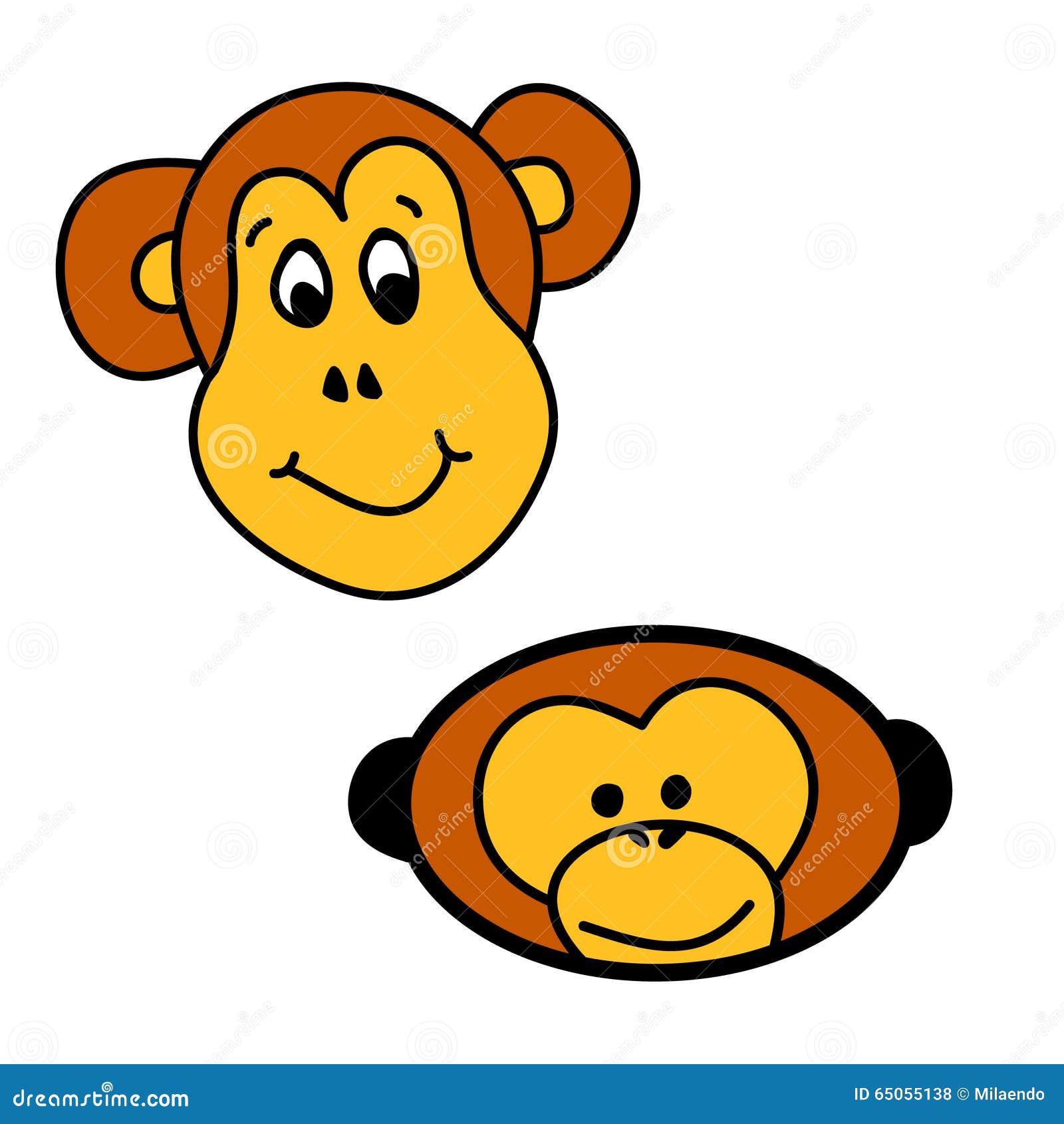 Monkey Faces, Emoticons Stickers Illustration | CartoonDealer.com #92122731
