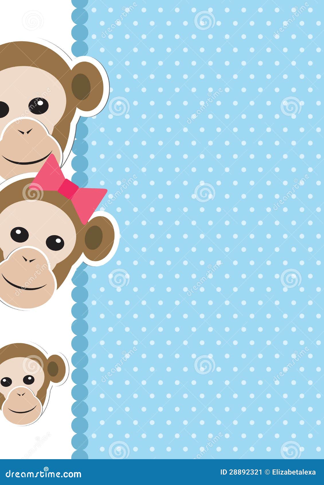 Monkey Family Cute Cartoon Background Stock Vector - Illustration of ...