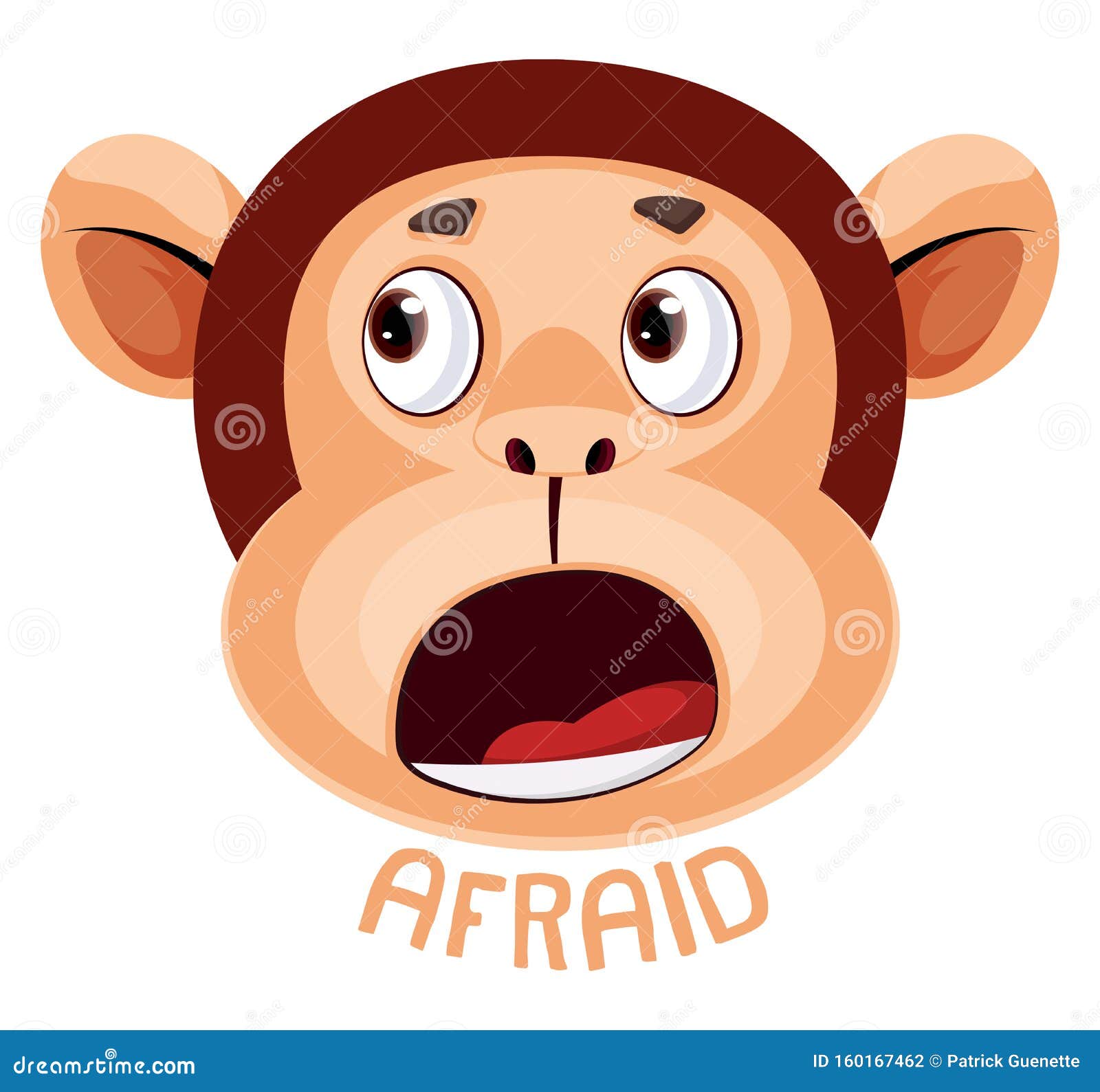 Chimpanzee With A Scared Expression And Open Mouth Stock Photography ...