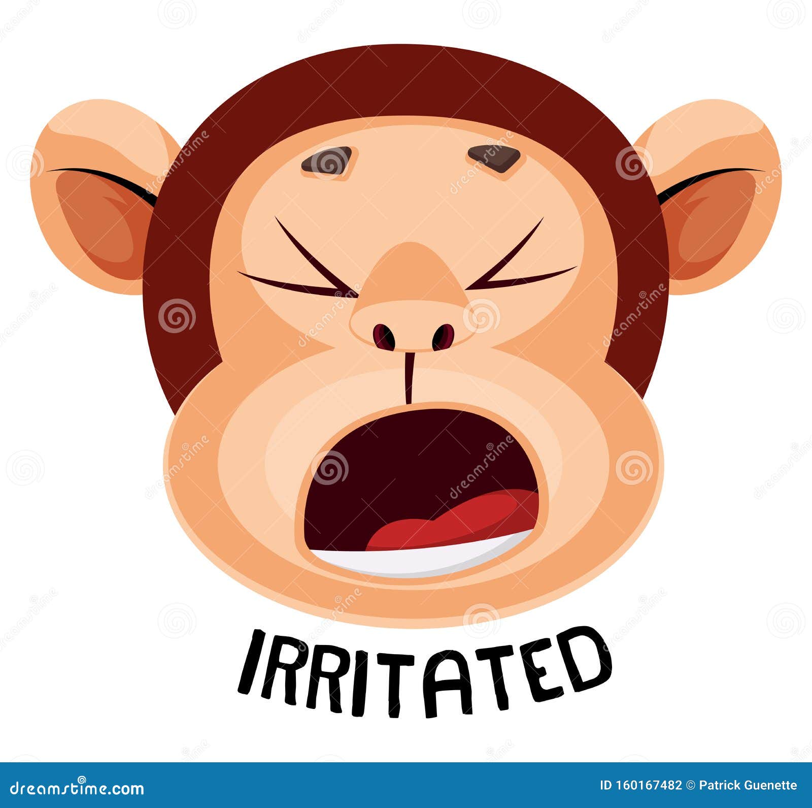 Monkey is Feeling Irritated, Illustration, Vector Stock Vector ...