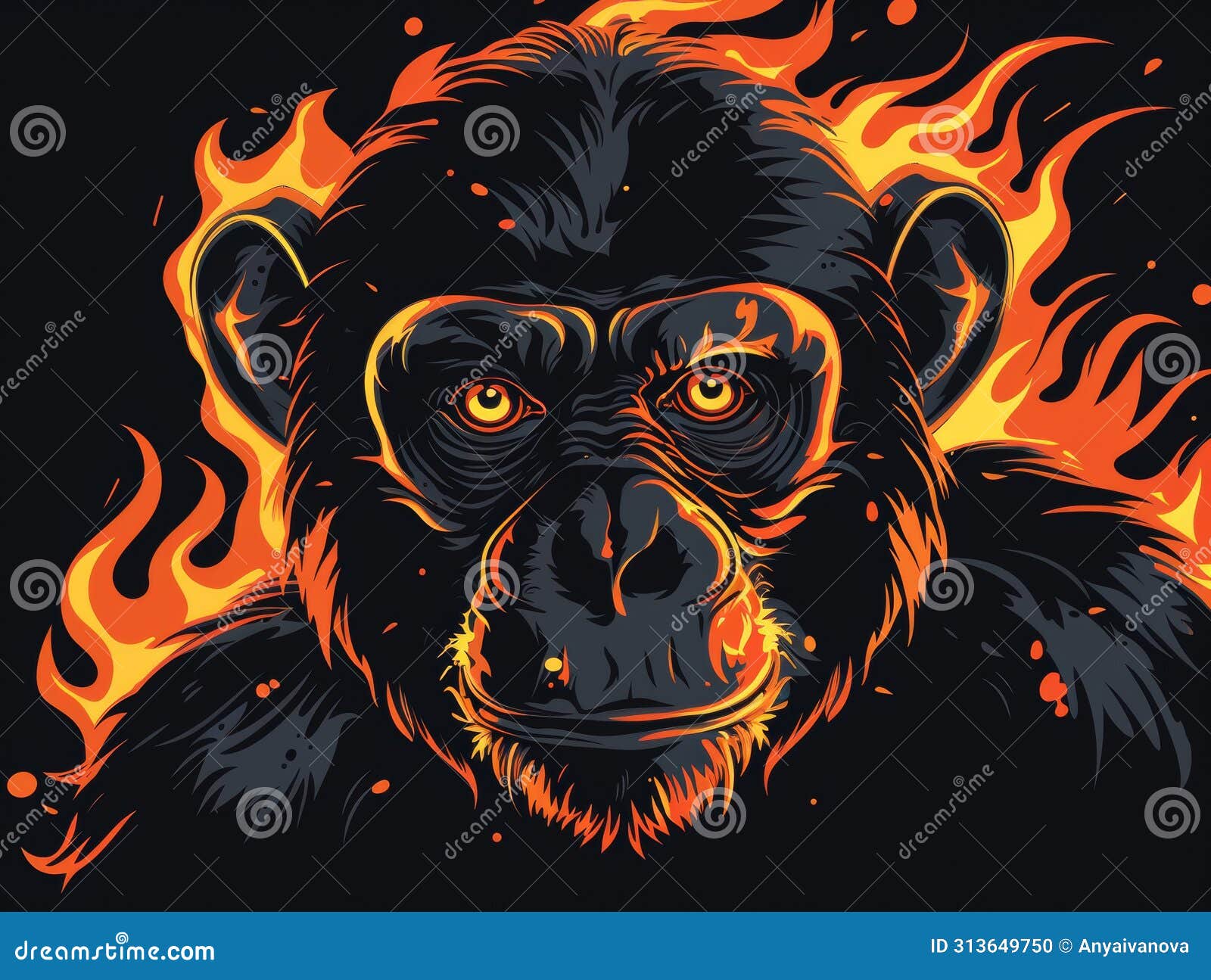 Fire Monkey Clipart