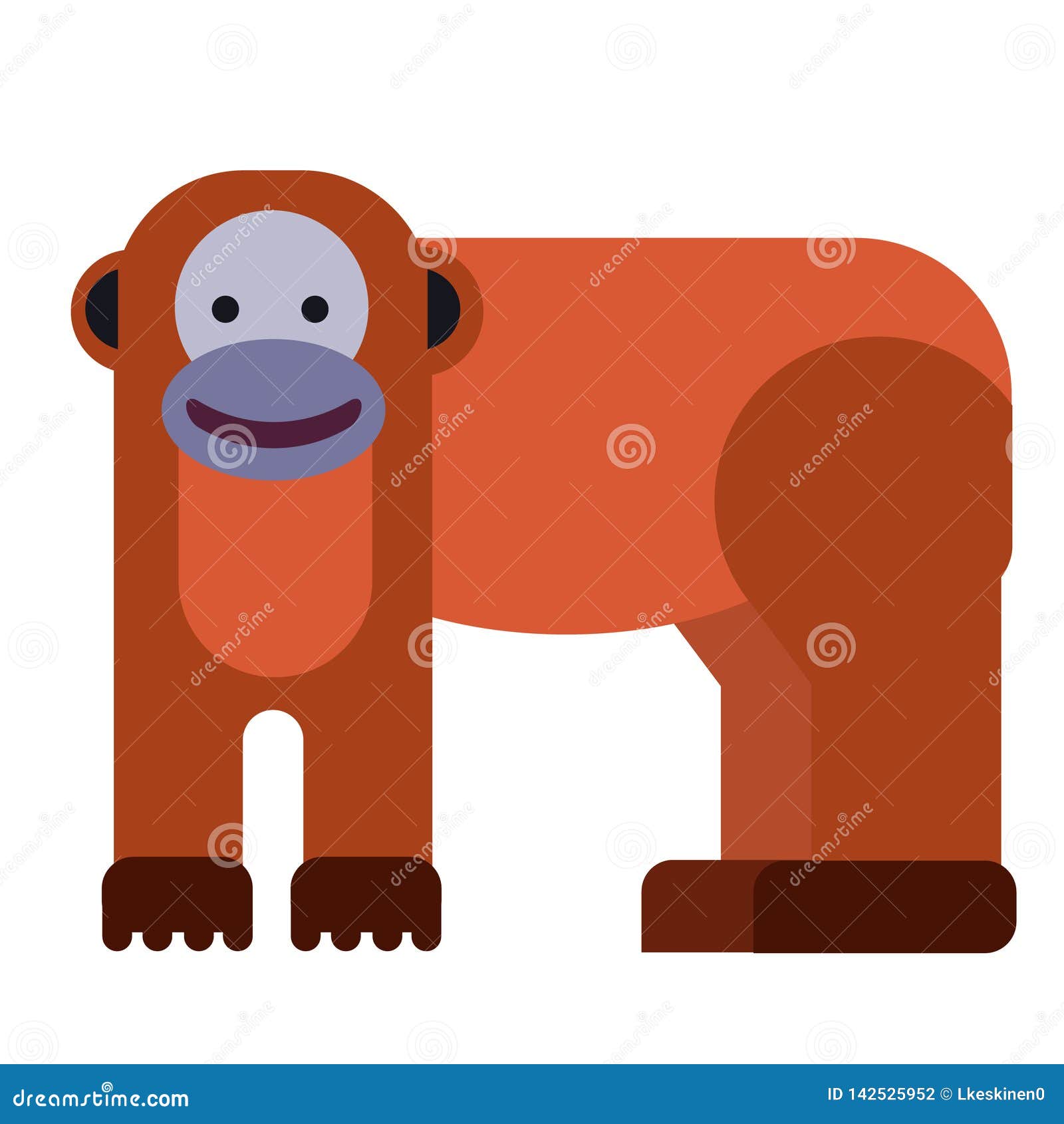 Monkey Flat Illustration on White Stock Vector - Illustration of ...