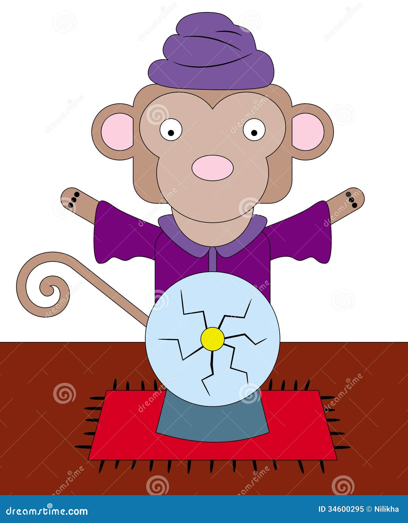 Monkey the fortune teller stock illustration. Illustration of mammal - 34600295