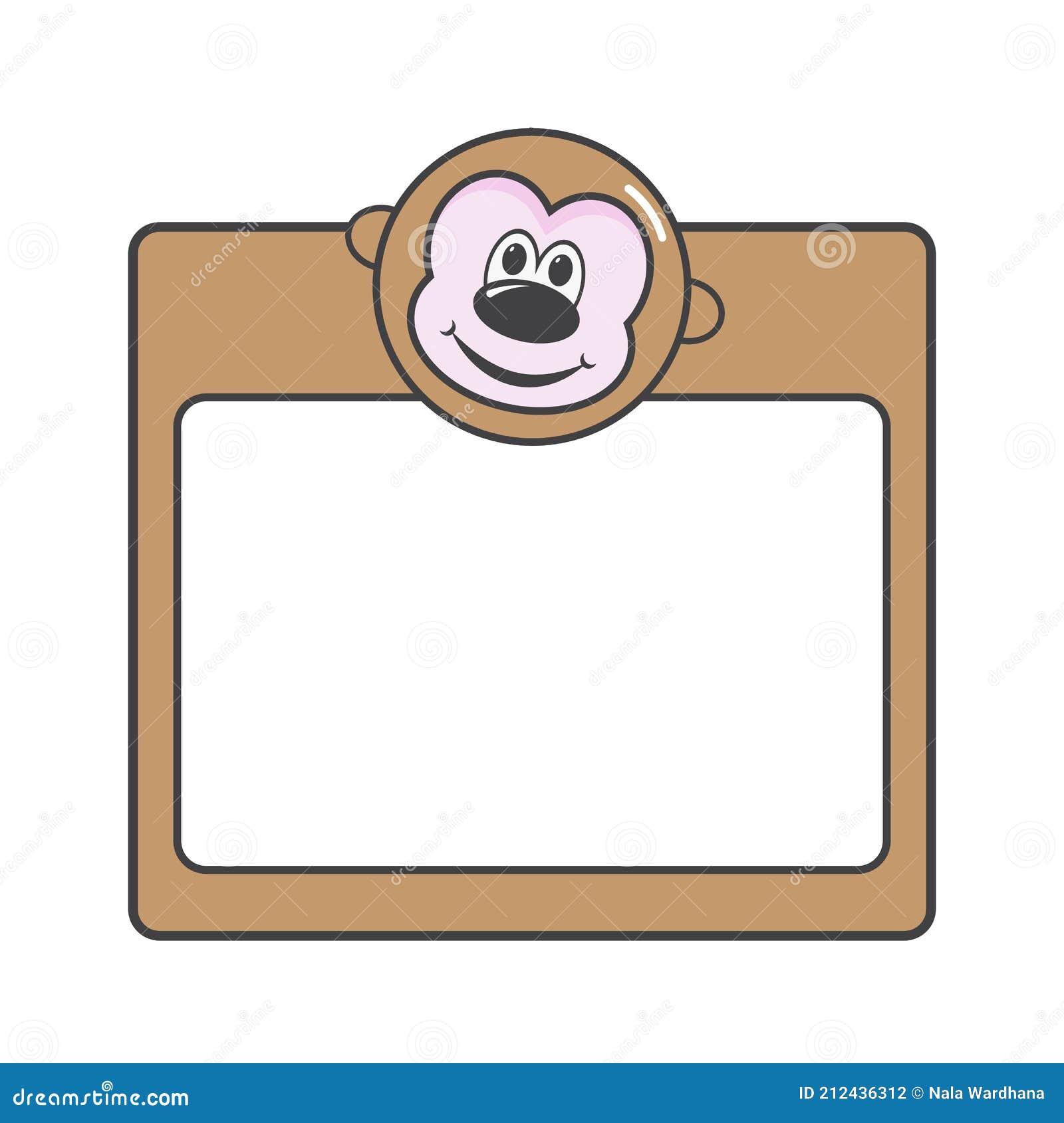 Monkey frame on blank card stock vector. Illustration of concept ...