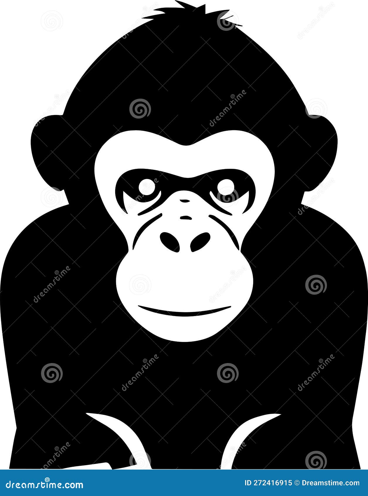 Monkey Front Facing Mascot Logo Stock Vector - Illustration of front ...