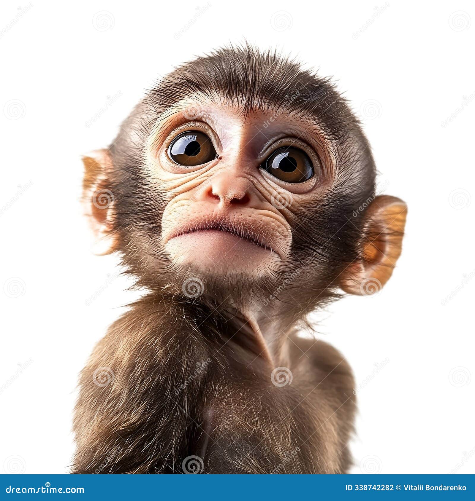 Monkey in Front of a Transparentbackground. Stock Photo - Illustration ...