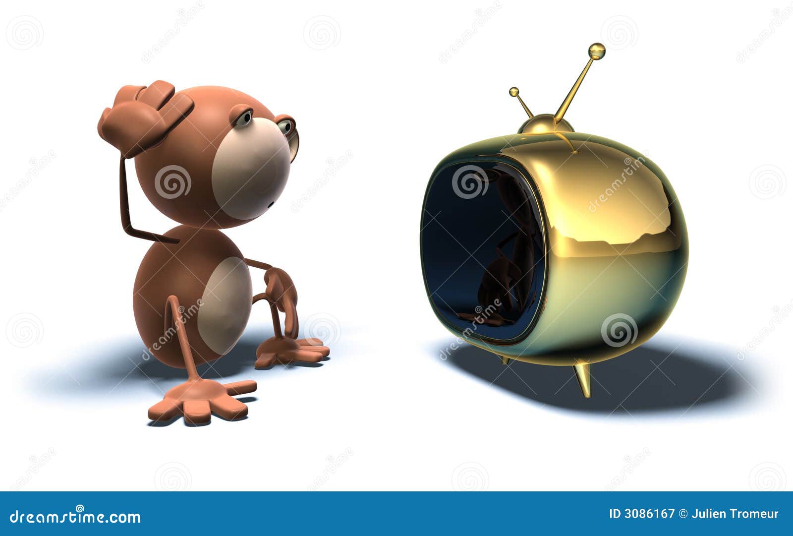 Monkey in front of tv stock illustration. Illustration of animal - 3086167