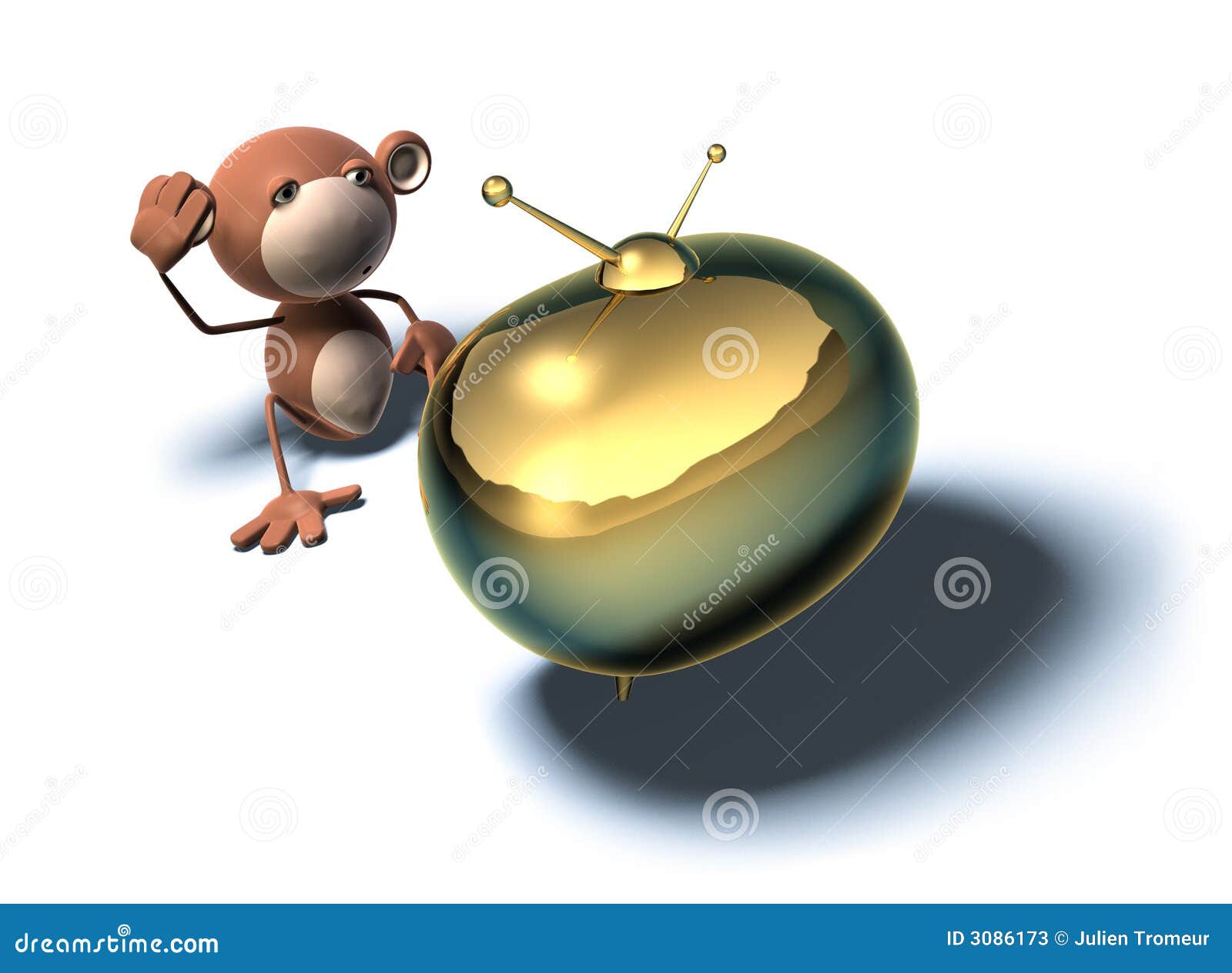 Monkey in front of tv stock illustration. Illustration of television ...