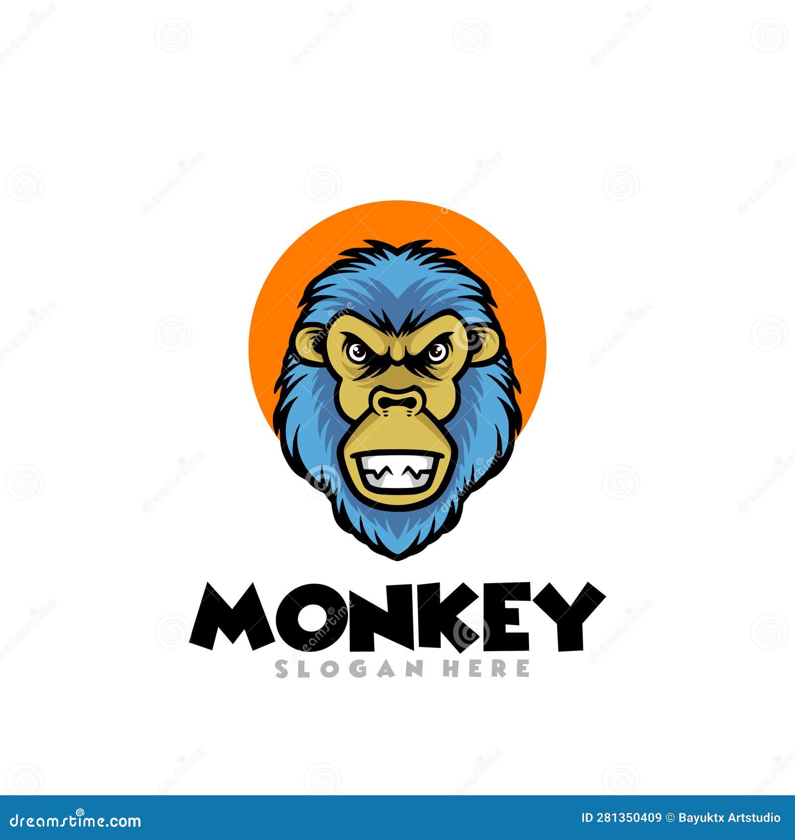 Monkey cartoon funny logo stock vector. Illustration of mascot - 281350409