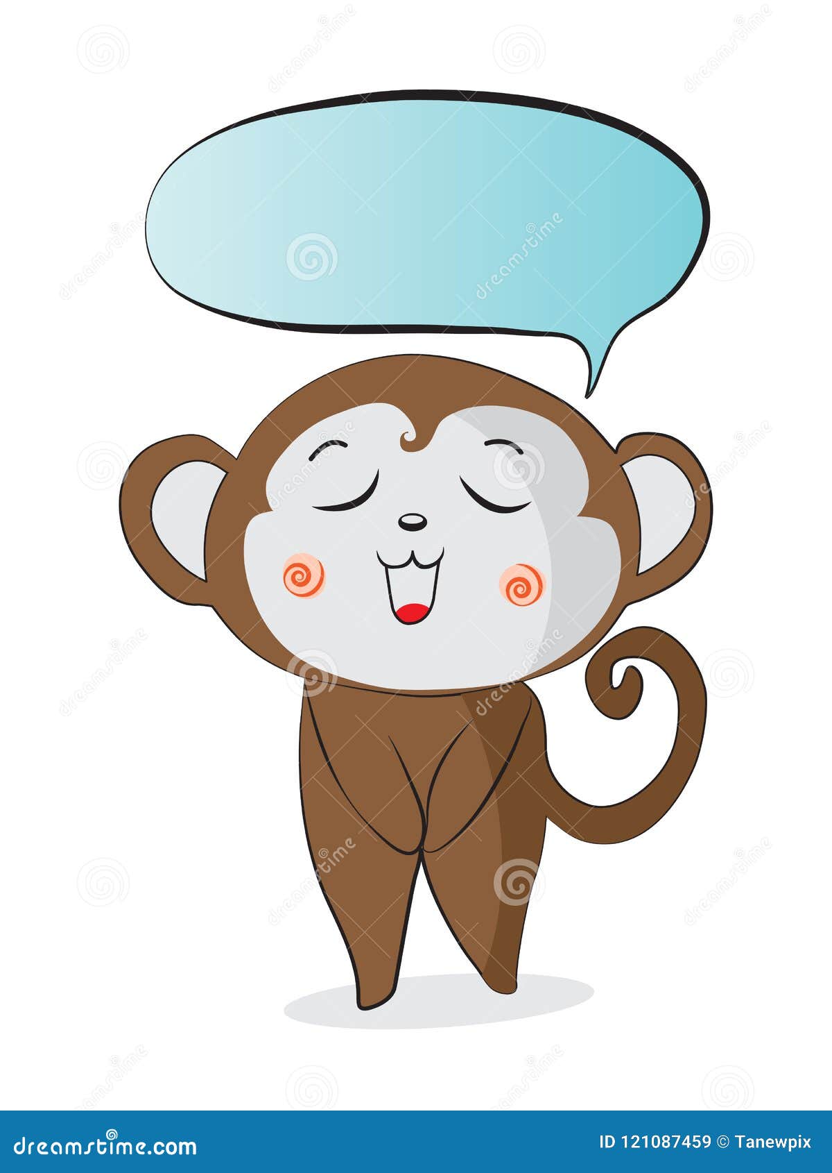 Monkey See Monkey Do - Funny Lettering With Crazy Blind Monkey. Cartoon ...