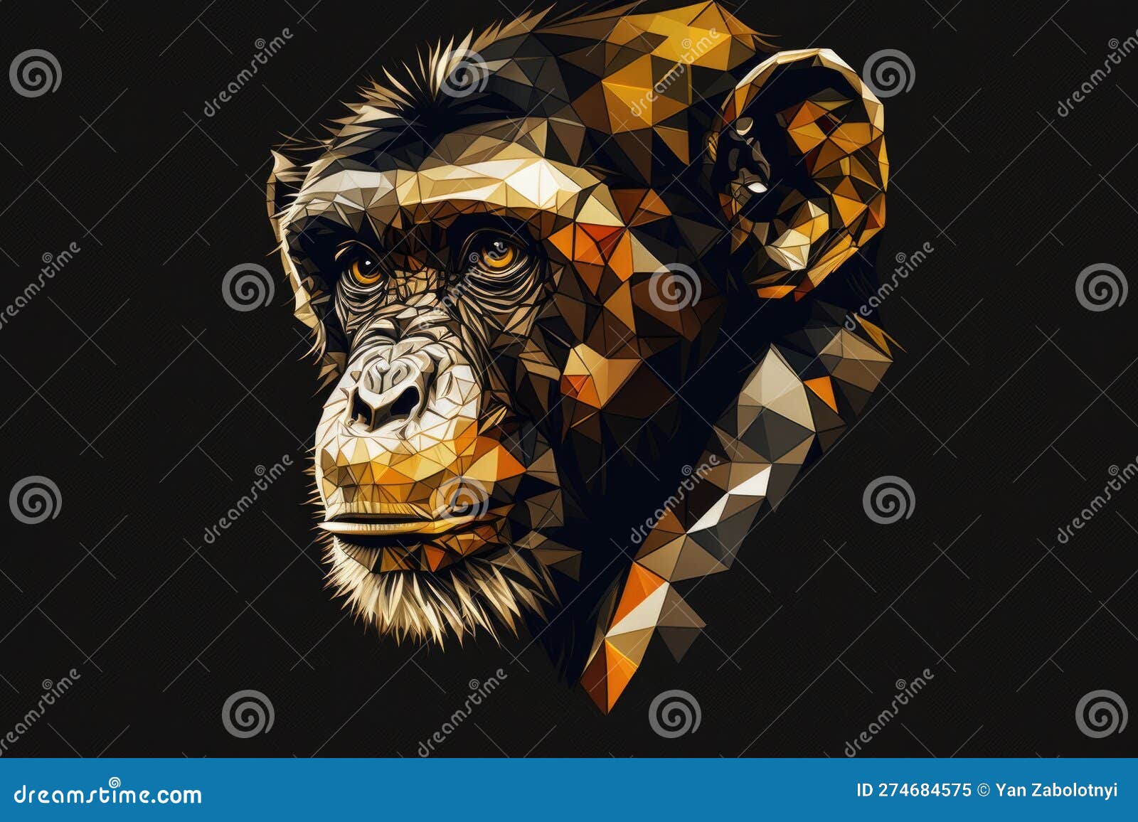 Monkey Geometric Design. Generative AI Stock Illustration ...