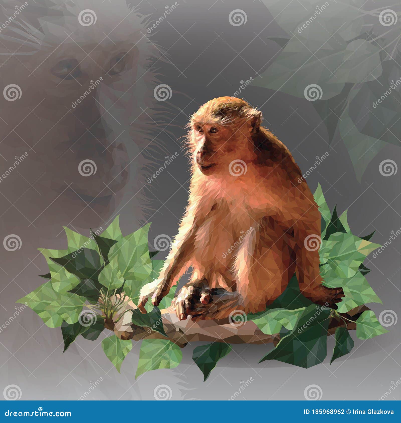 Monkey in the Geometric Style. Vector Illustration Stock Vector ...
