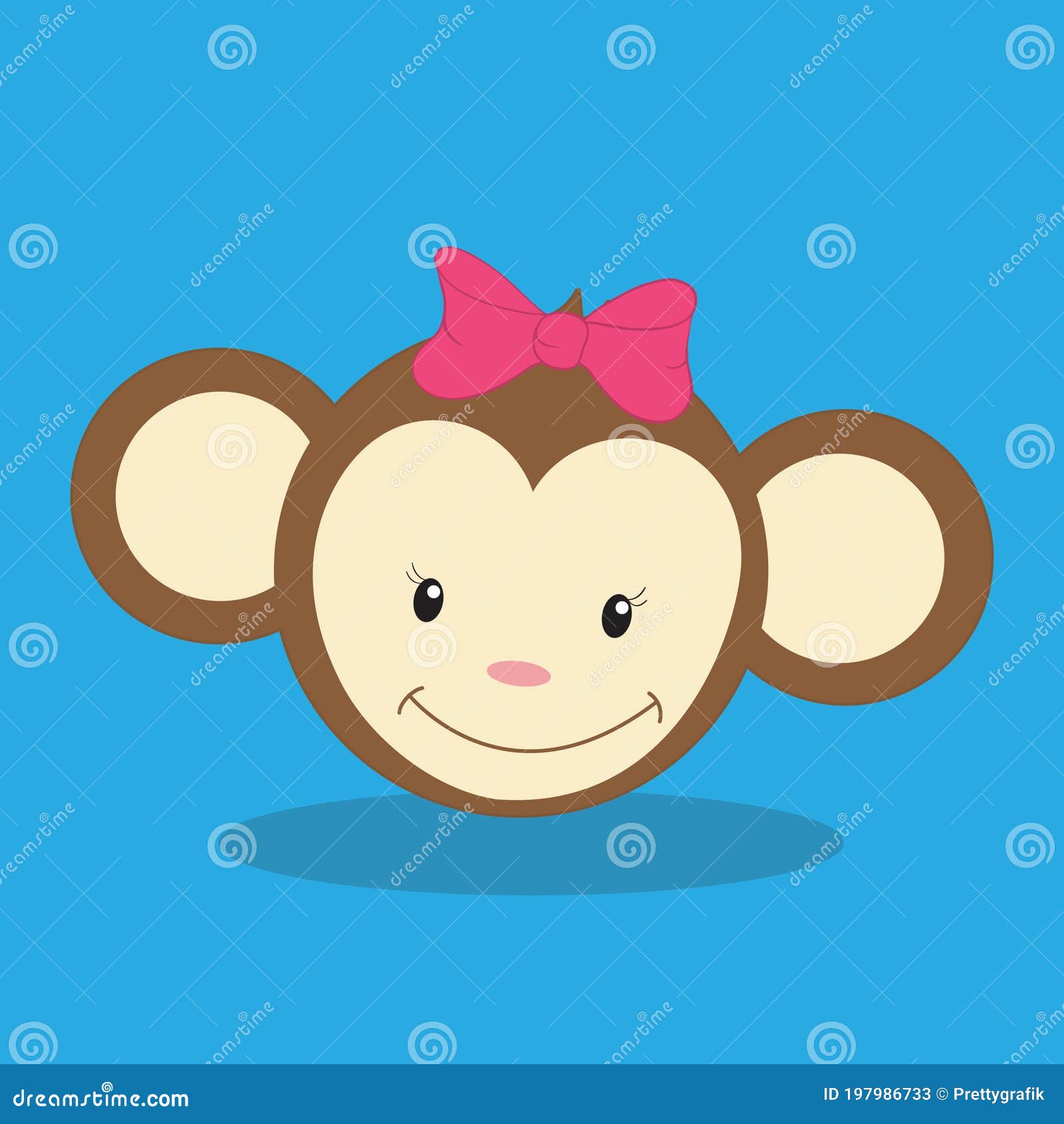 Cartoon Girl Monkey Face