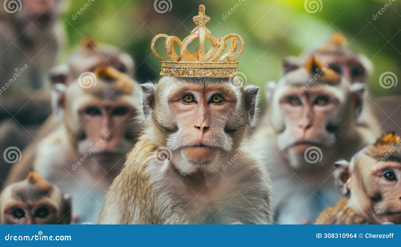 Monkey with a Golden Crown on His Head Stock Photo - Image of diadem ...