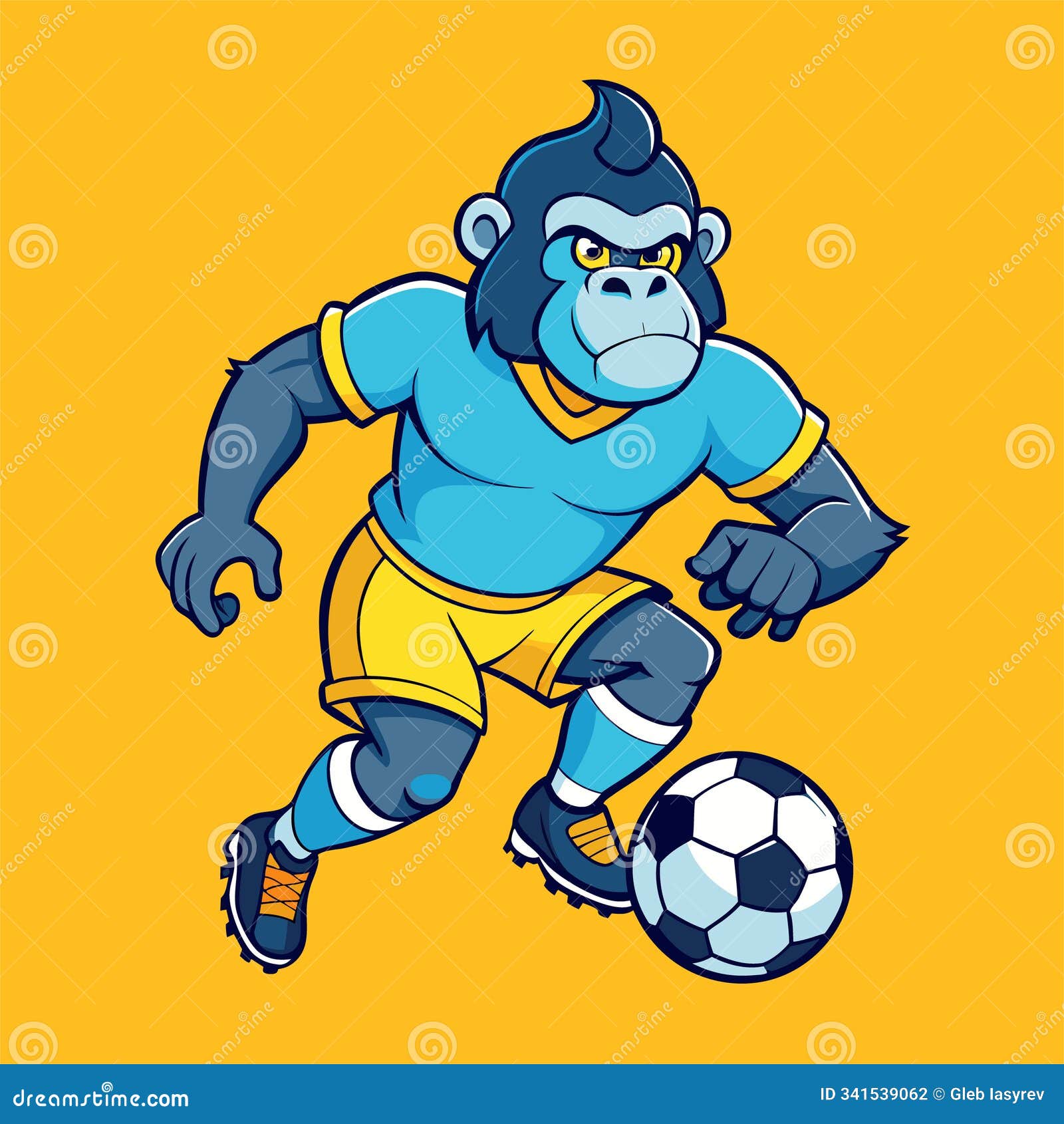 Monkey Gorilla Mascot Football Player Vector Illustration Design Stock ...