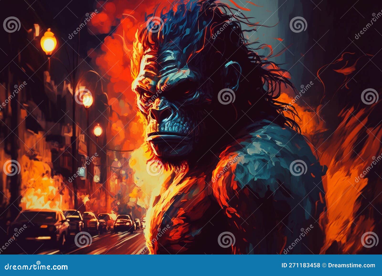 Monkey Gorilla Monster Abstract Background Stock Illustration ...