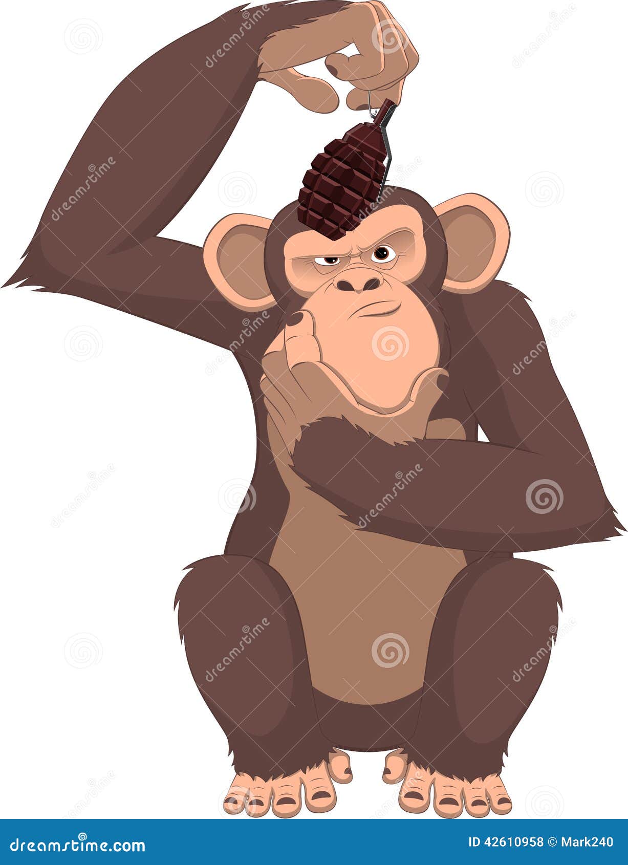 Monkey With Grenade Pop Art Vector Illustration | CartoonDealer.com ...