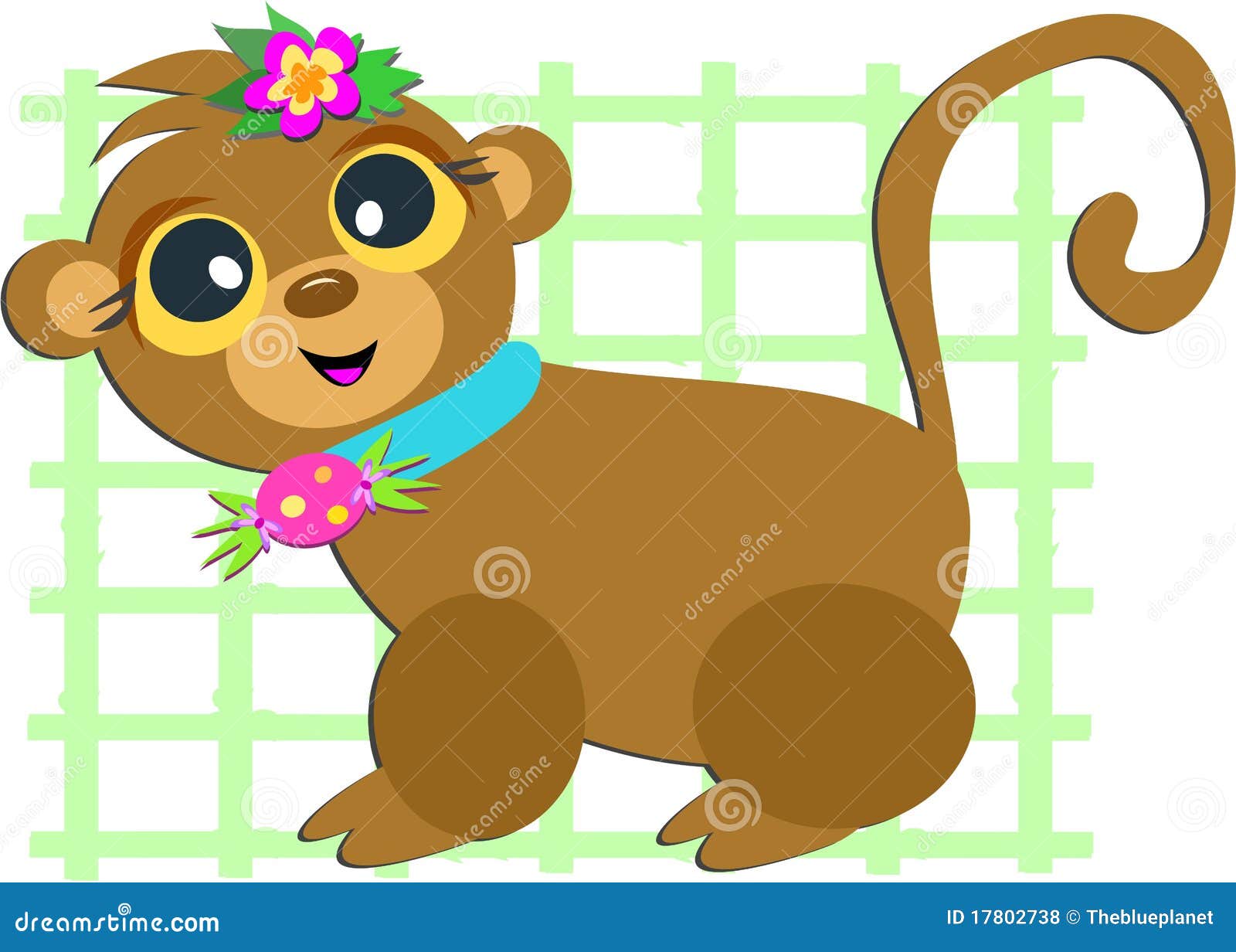 Monkey Grid stock vector. Illustration of cute, animal - 17802738
