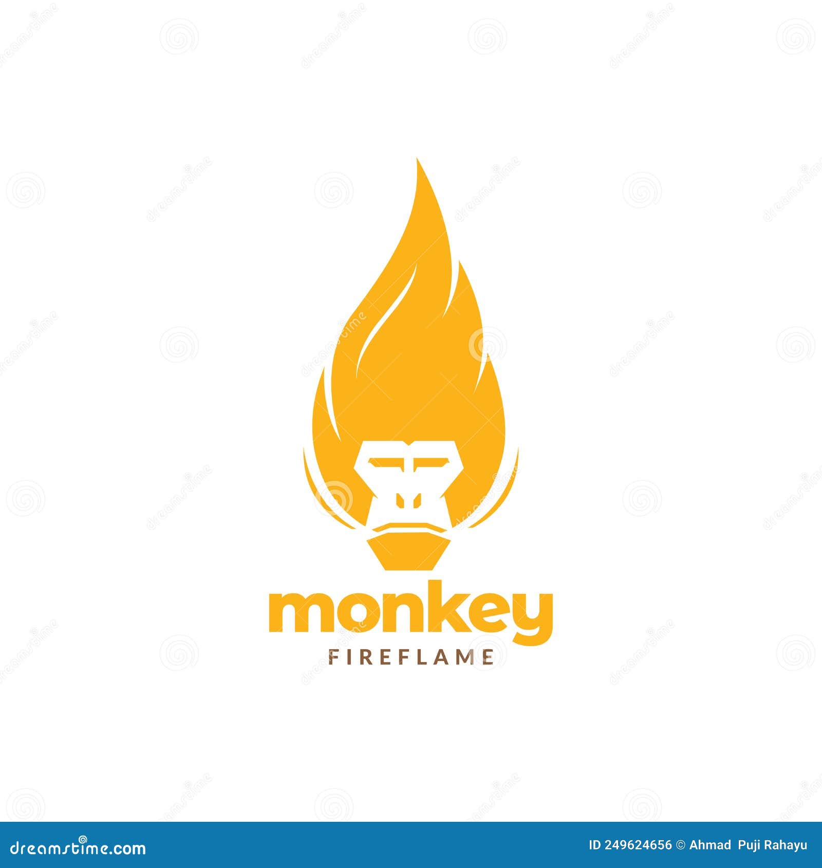 Monkey with Hair Fire Flame Logo Design Vector Graphic Symbol Icon ...