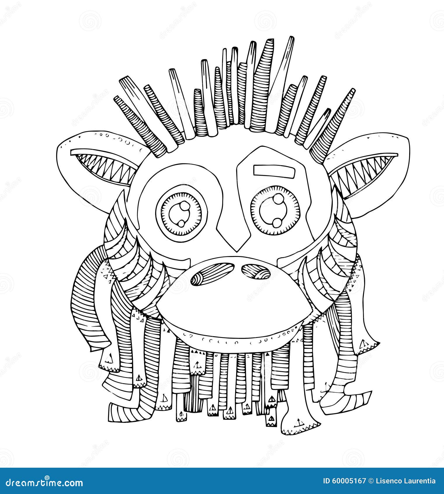 The Monkey Hand Drawing Outline Cartoon For Coloring | CartoonDealer ...