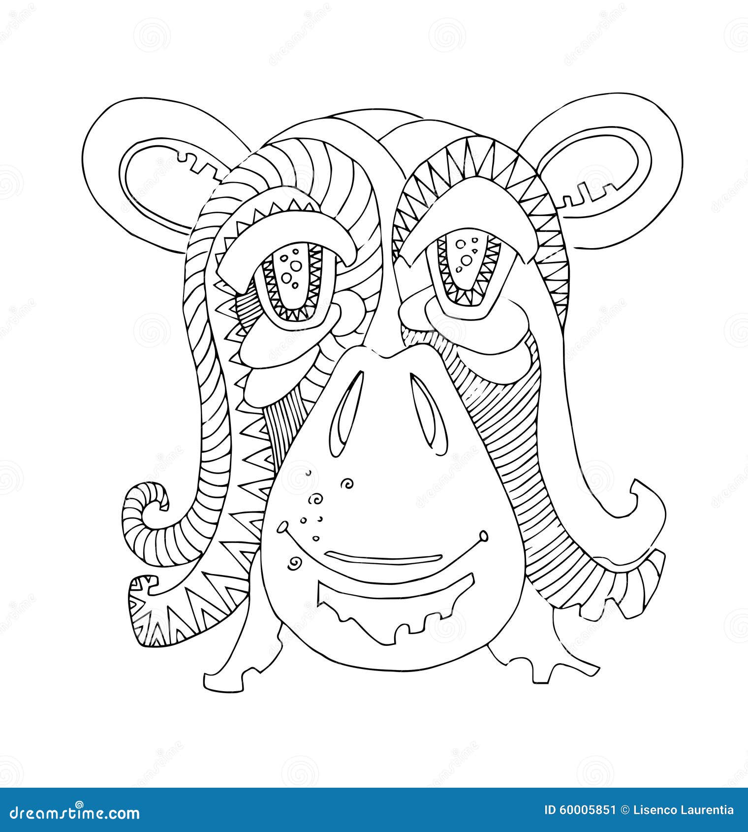 The Monkey Hand Drawing Outline Cartoon for Coloring Stock Vector ...
