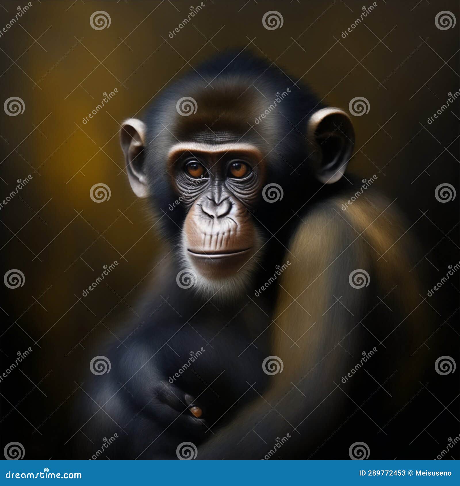Monkey Hand Painted Style Illustration Stock Illustration ...