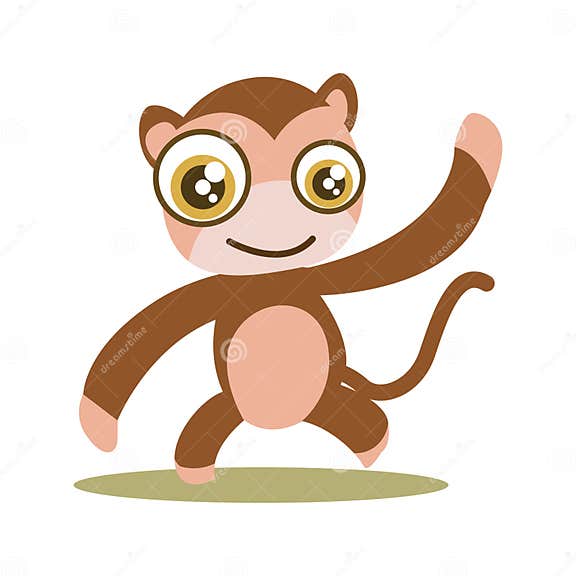 Monkey Hand Raised. Vector Illustration Decorative Design Stock Vector ...