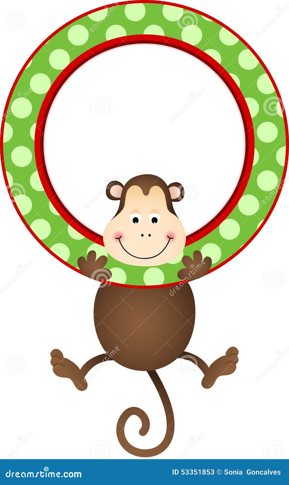 Monkey hanging in a frame stock vector. Illustration of jungle - 53351853