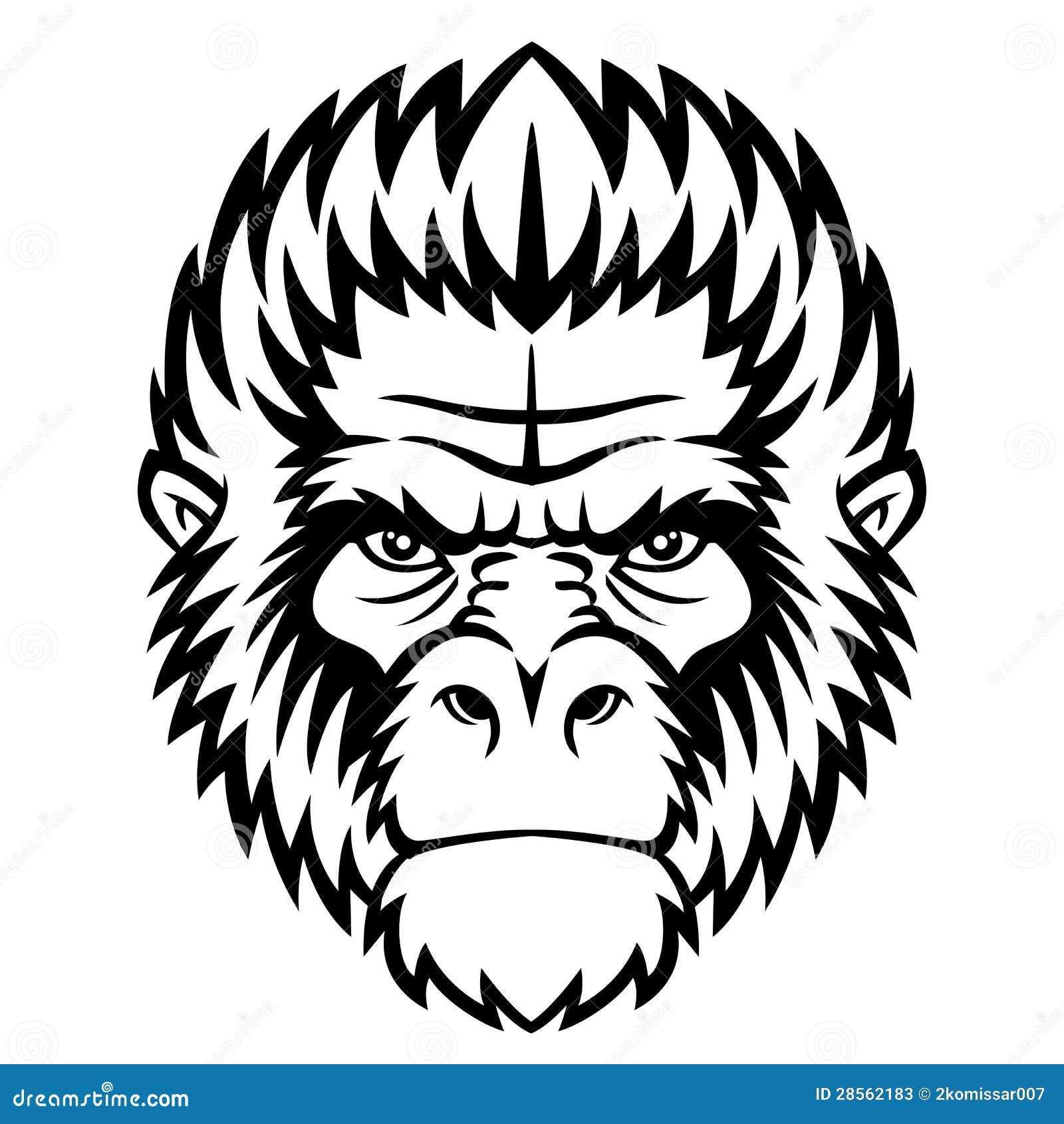 Monkey head stock vector. Illustration of kong, astrology - 28562183