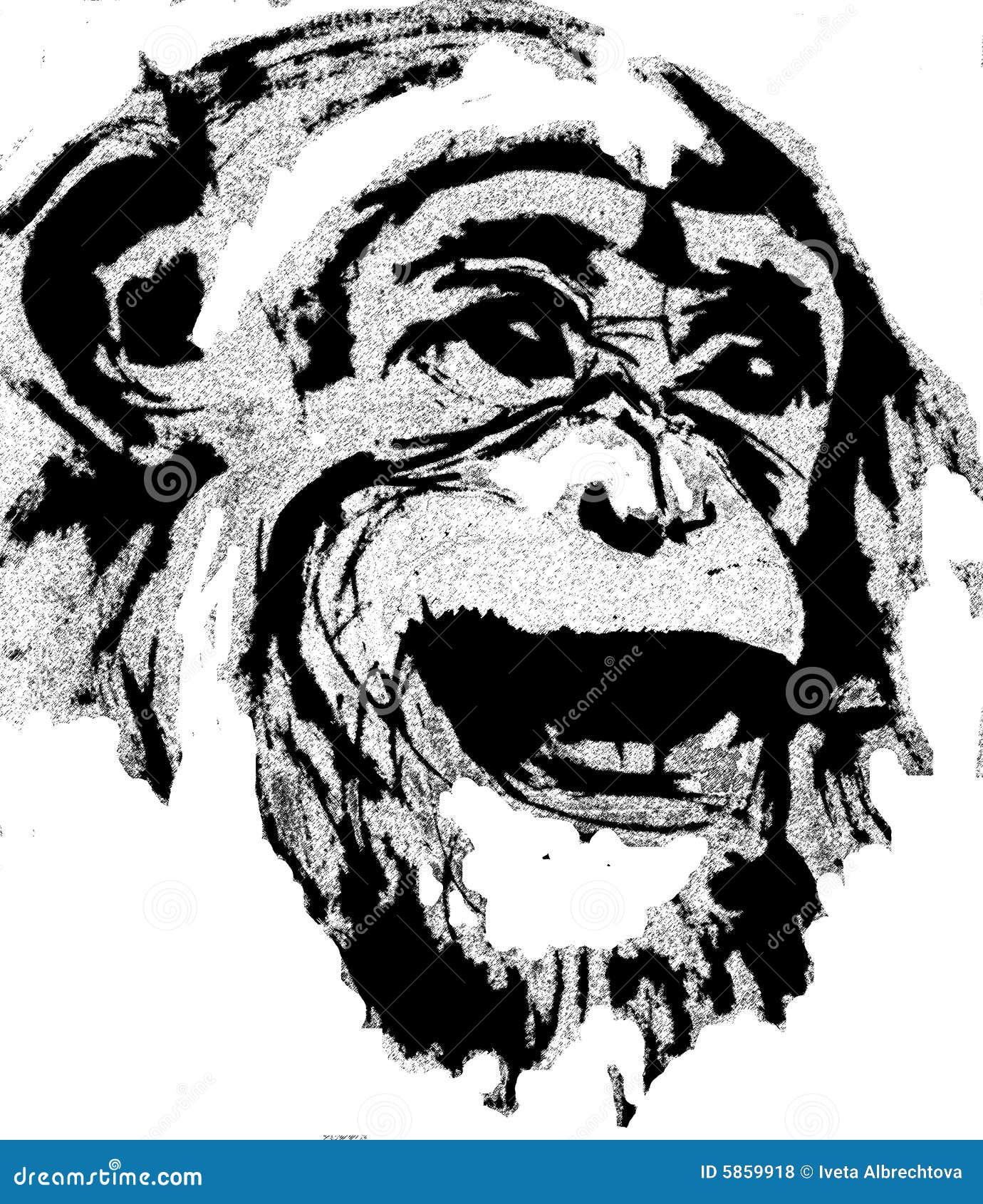 Monkey Head Connected Modern Cyborg Brain Artificial Intelligence ...