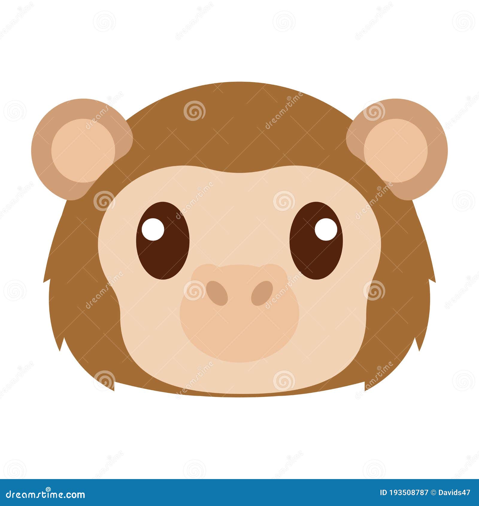 Monkey head cartoon stock vector. Illustration of cartoon - 193508787