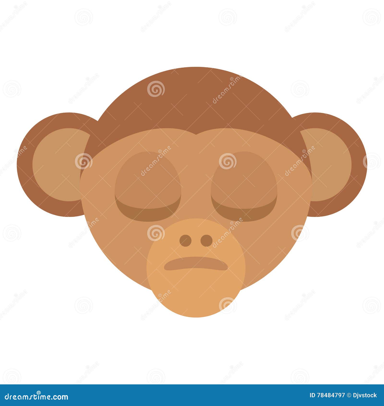 Monkey Head Face Isolated Icon Stock Vector - Illustration of sign ...