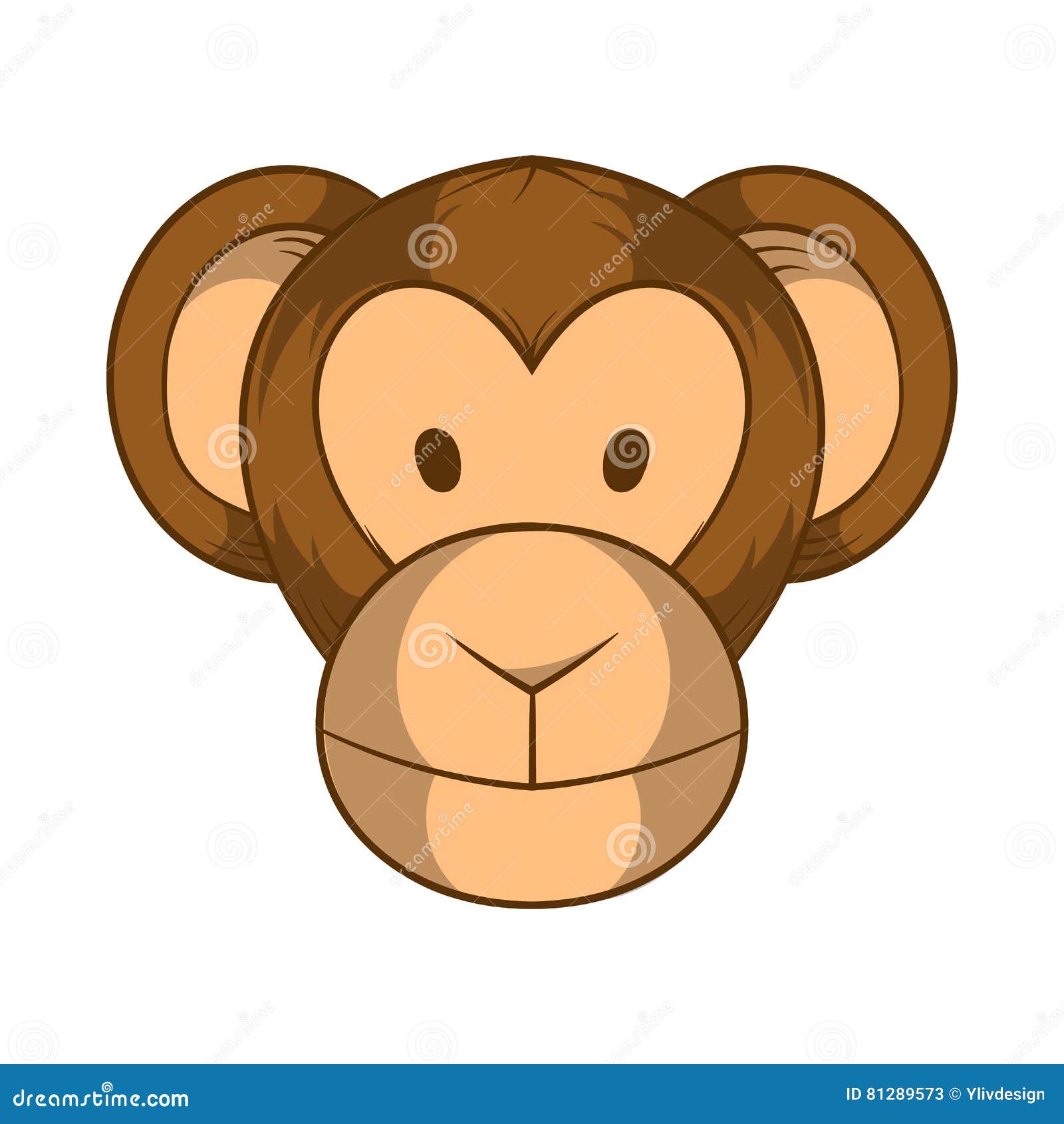 Monkey Head Icon, Cartoon Style Stock Vector - Illustration of gorilla ...