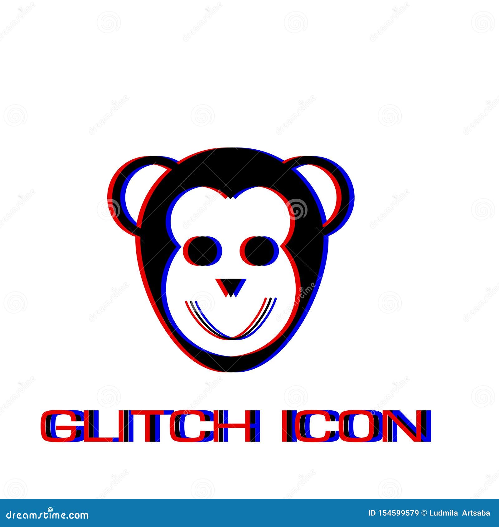 Monkey head icon flat stock illustration. Illustration of template ...