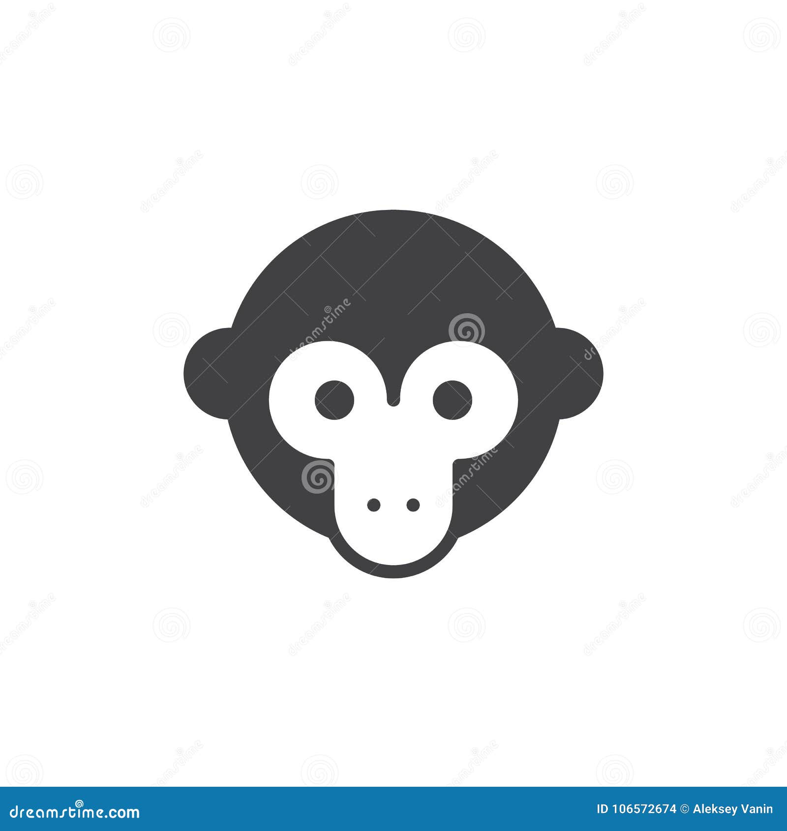 Monkey head icon vector stock vector. Illustration of design - 106572674