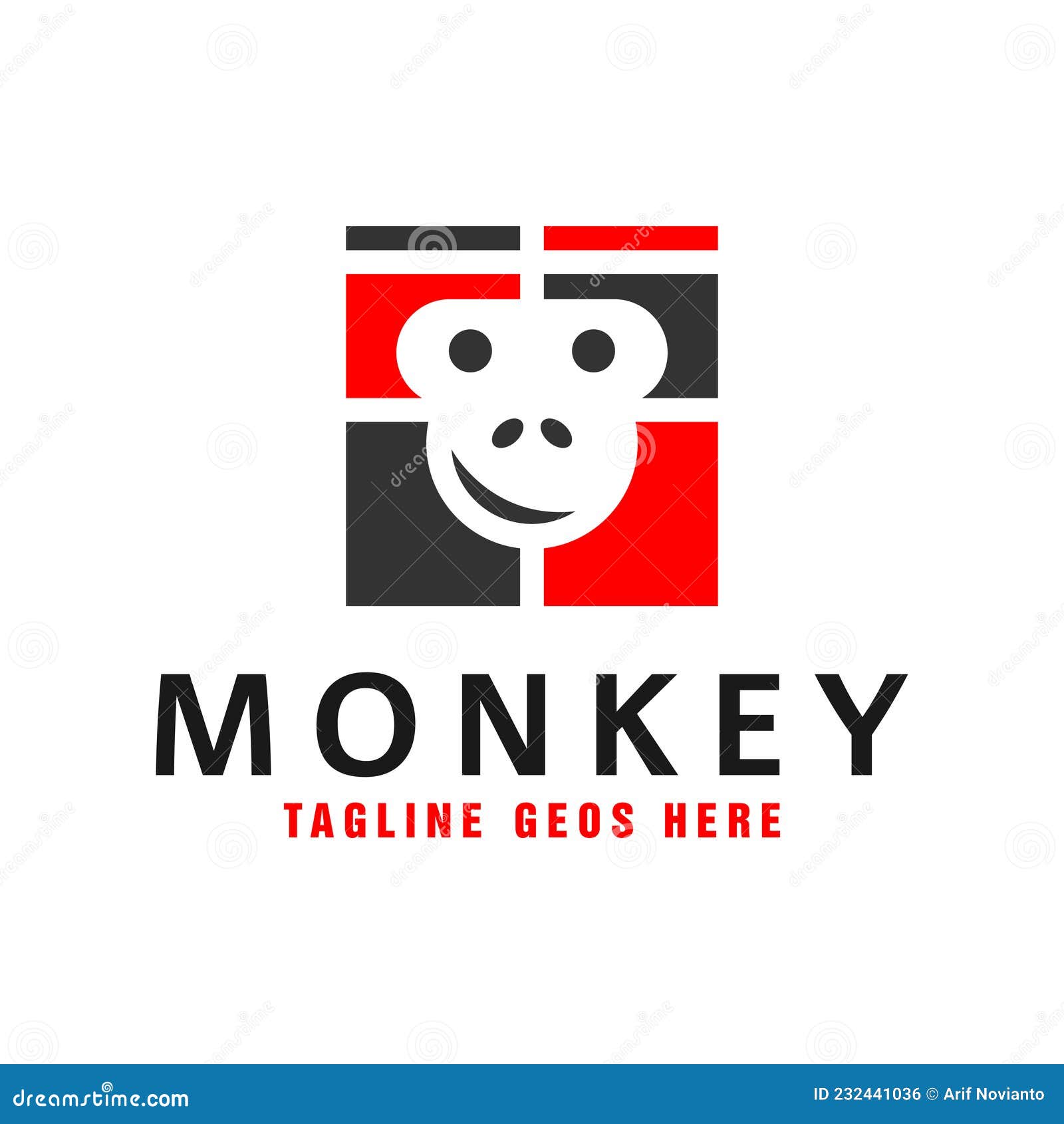 Monkey Head Inspiration Illustration Logo Design Stock Vector ...