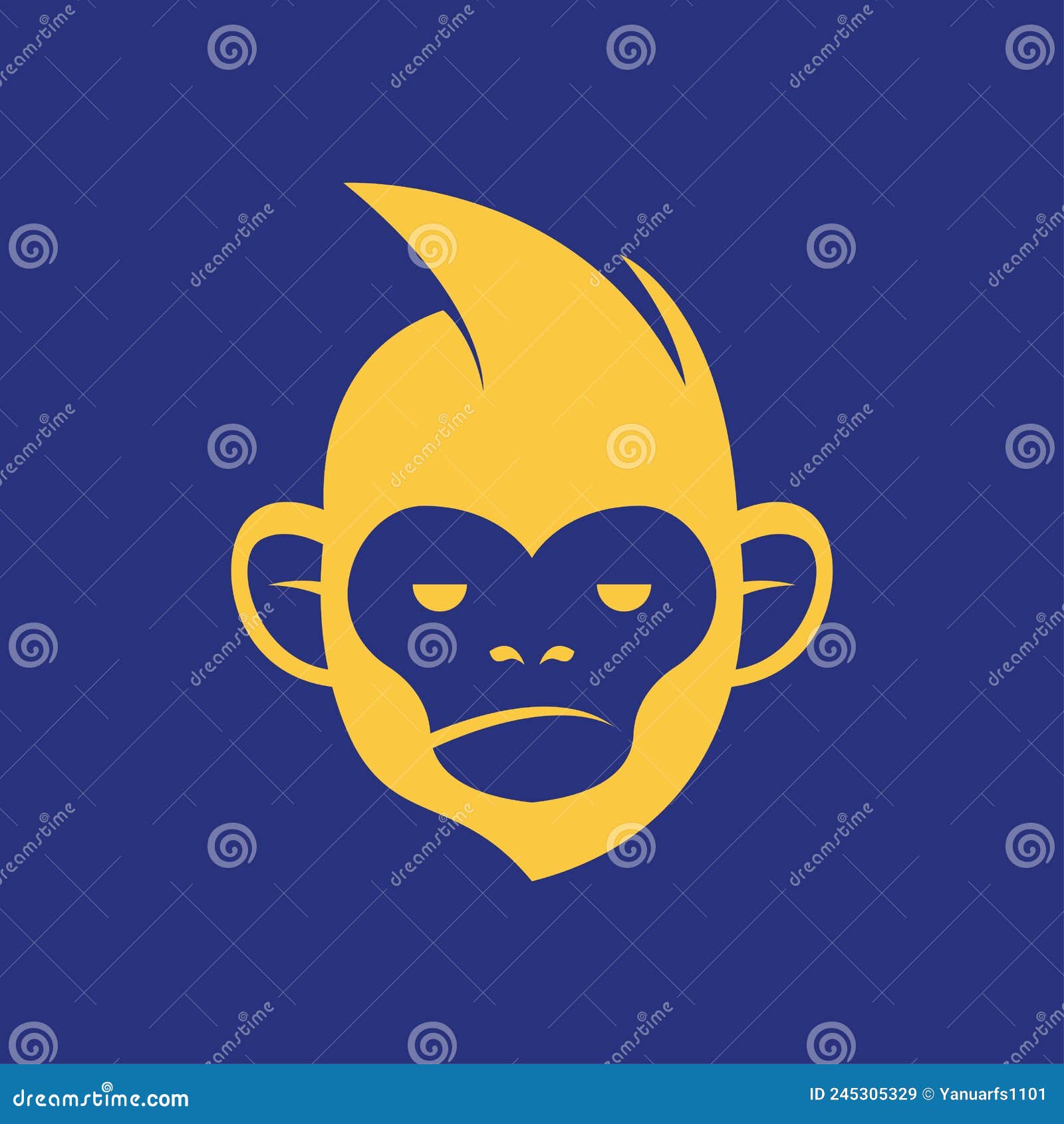 Monkey Head Logo Concept Vector Stock Vector - Illustration of ...