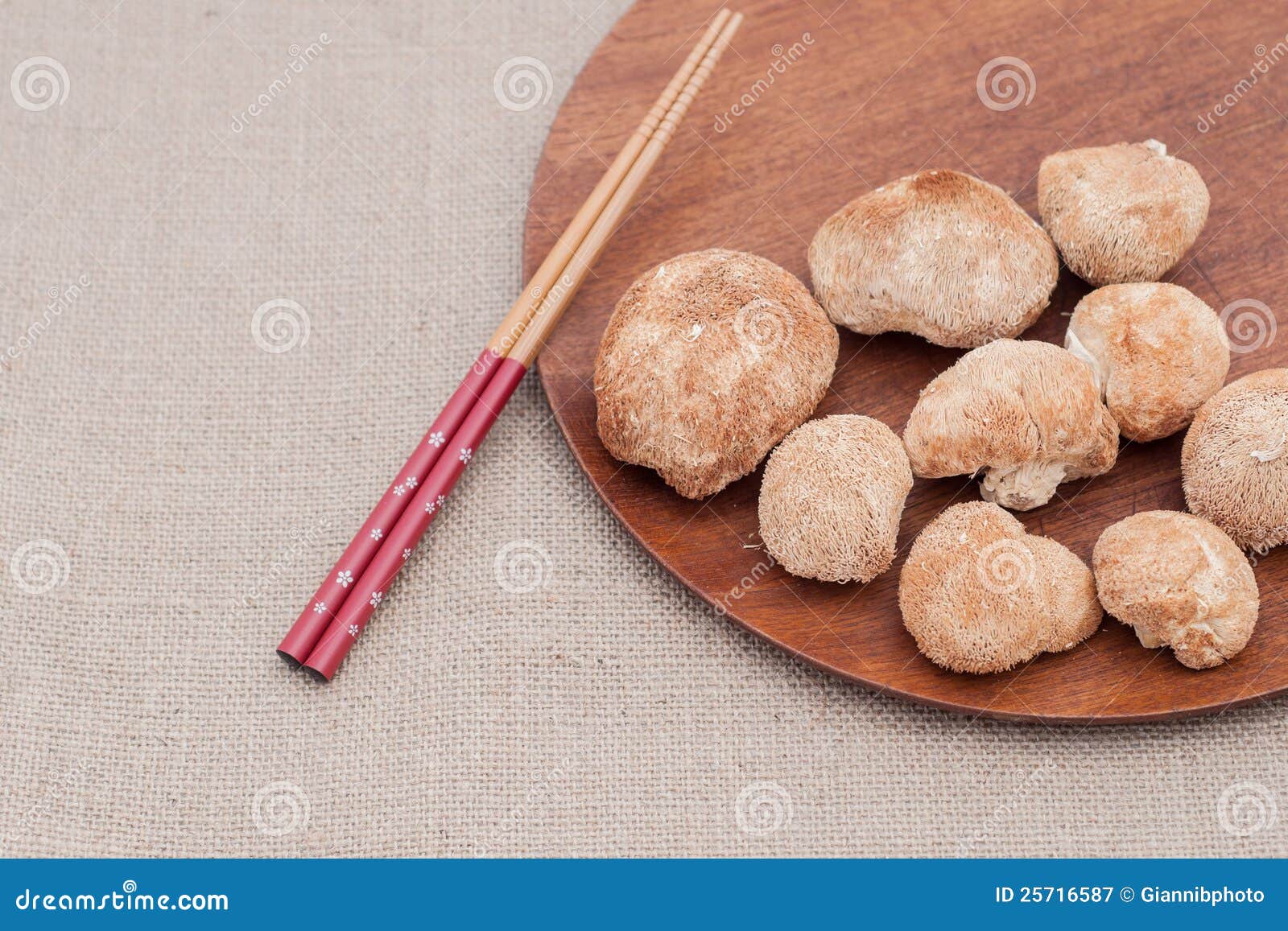 Monkey Head Mushroom on a Wooden Plate Stock Image - Image of cuisine ...