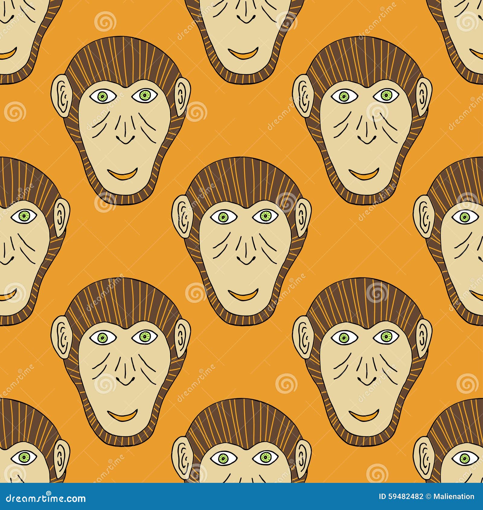 Monkey Stylized Zentangle Style. Ethnic Monkey Vector Illustration ...