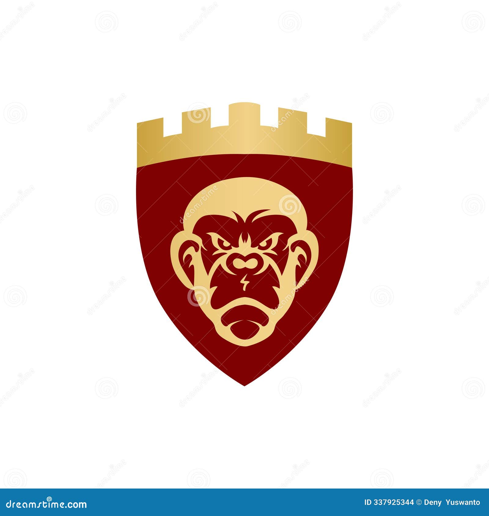 Monkey Head Shield Logo Vector Stock Illustration - Illustration of ...