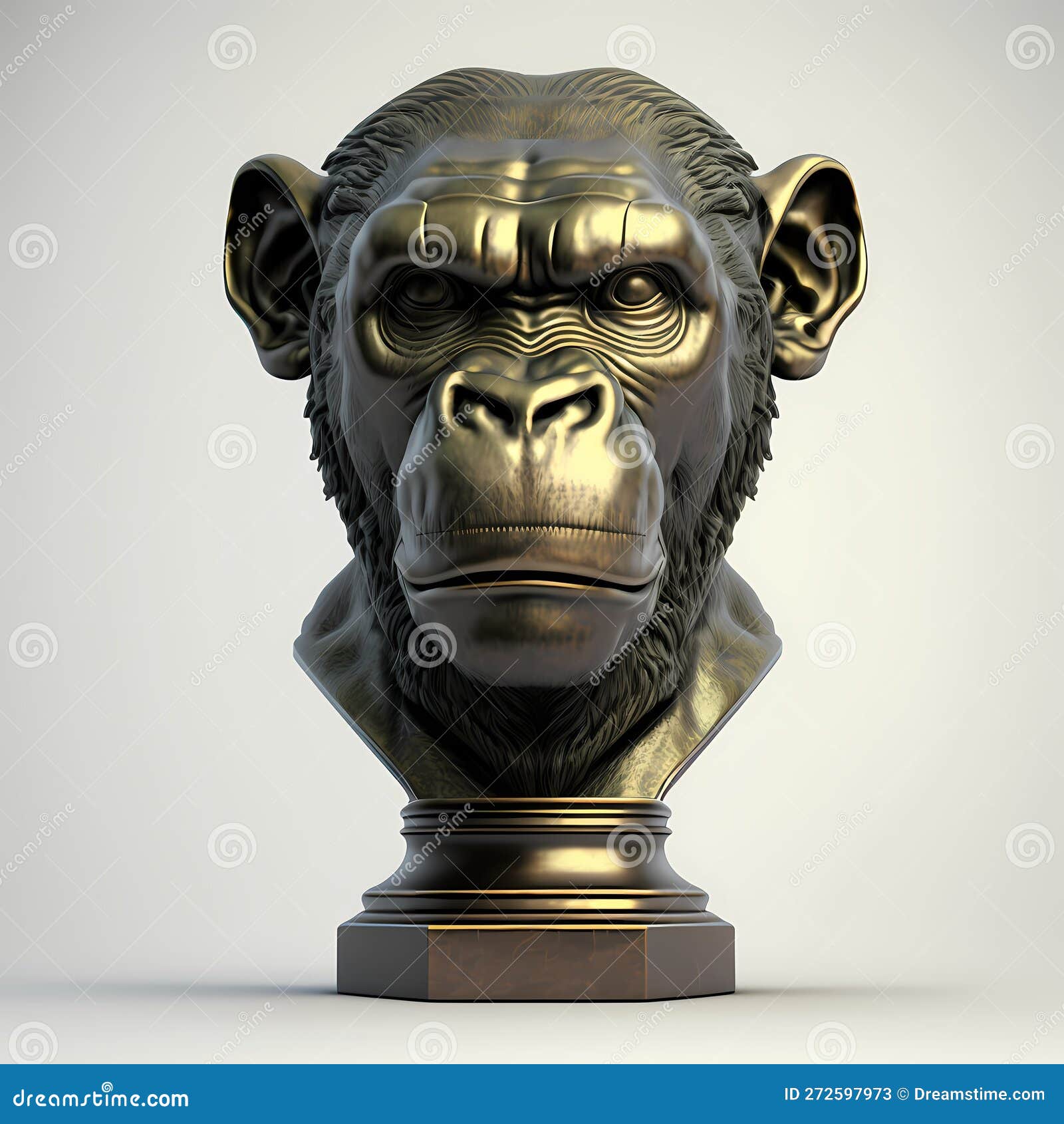 Monkey Head Trophy. Generative AI Stock Illustration - Illustration of ...