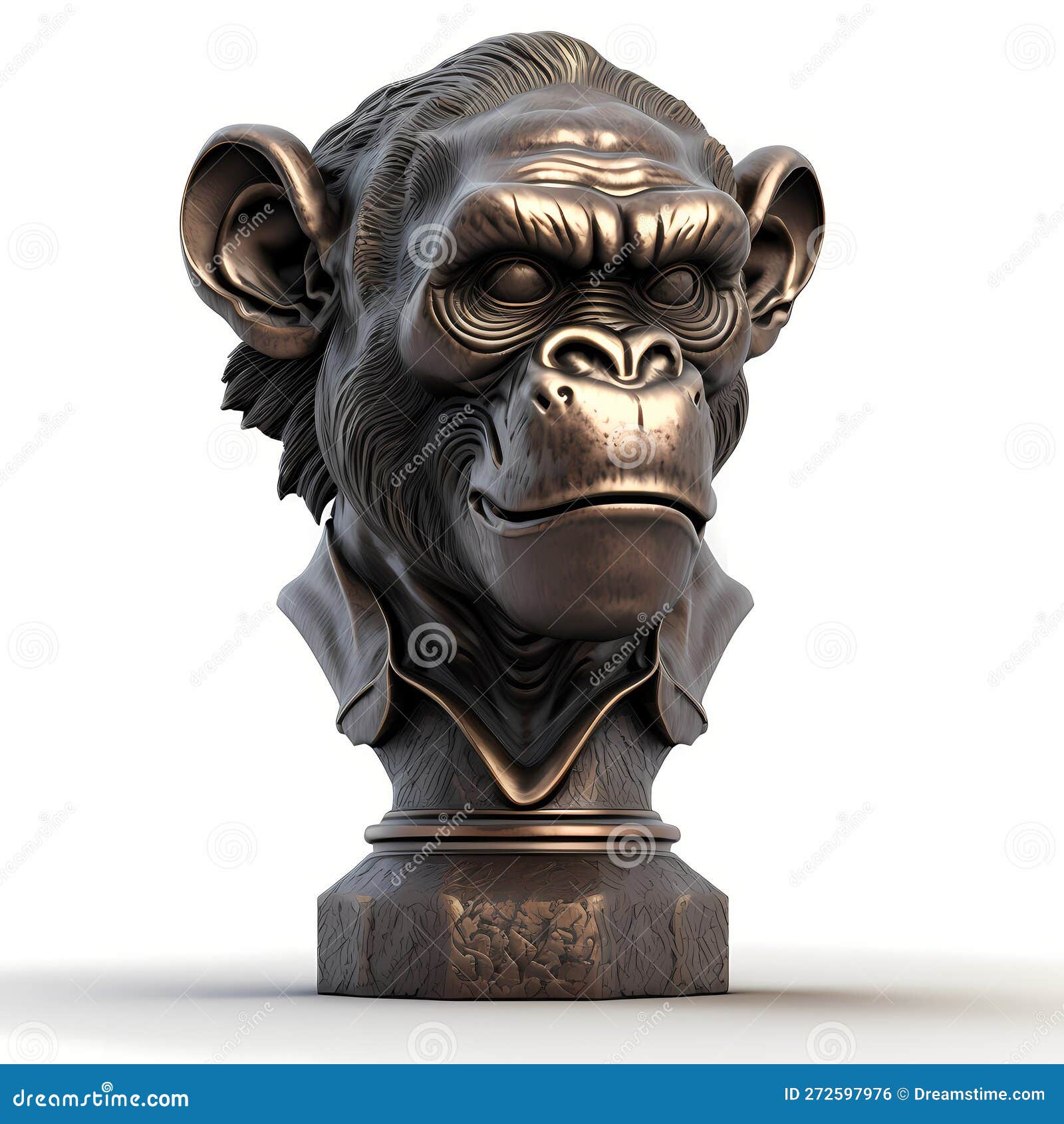 Monkey Head Trophy. Generative AI Stock Illustration - Illustration of ...