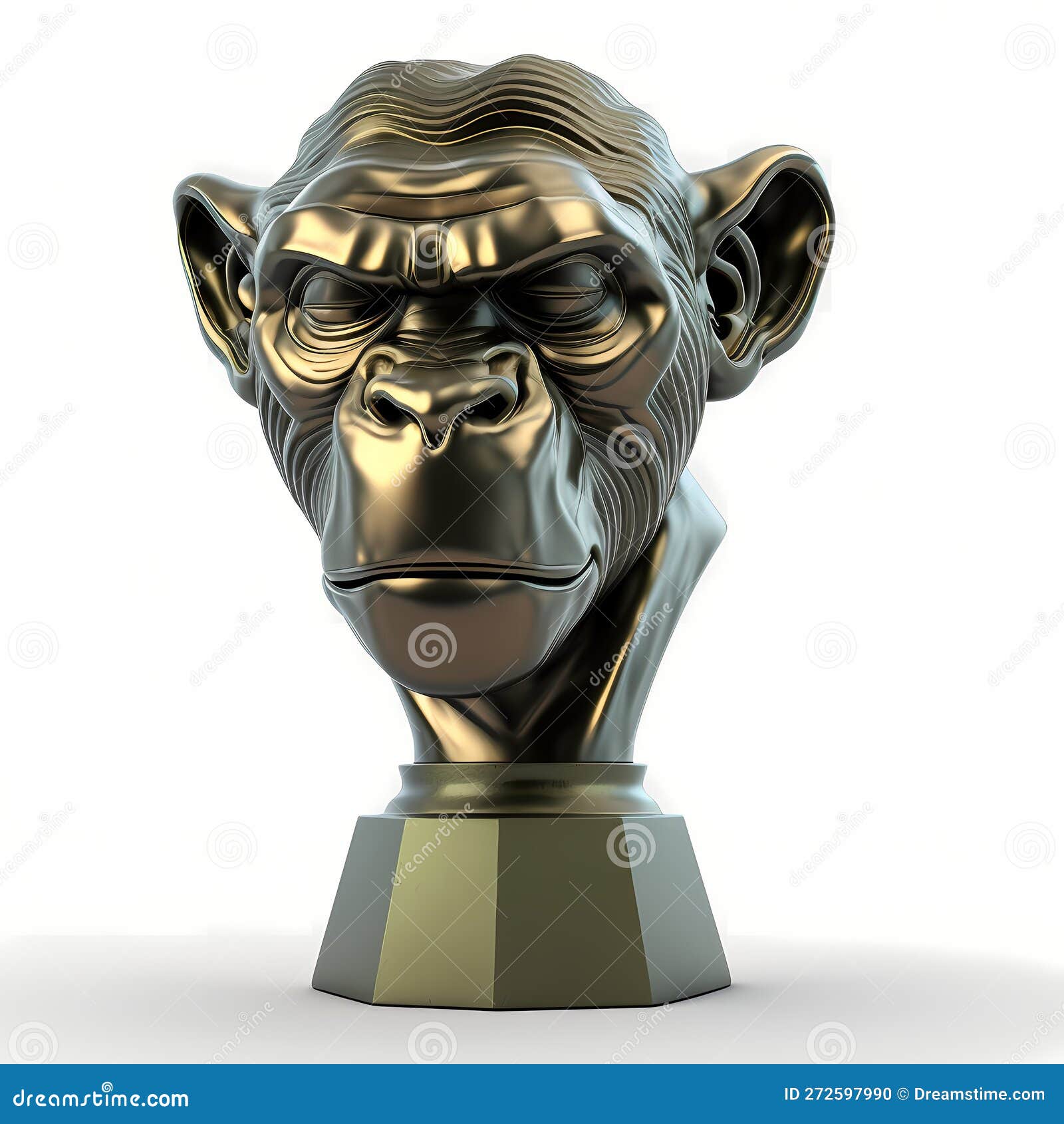 Monkey Head Trophy. Generative AI Stock Illustration - Illustration of ...